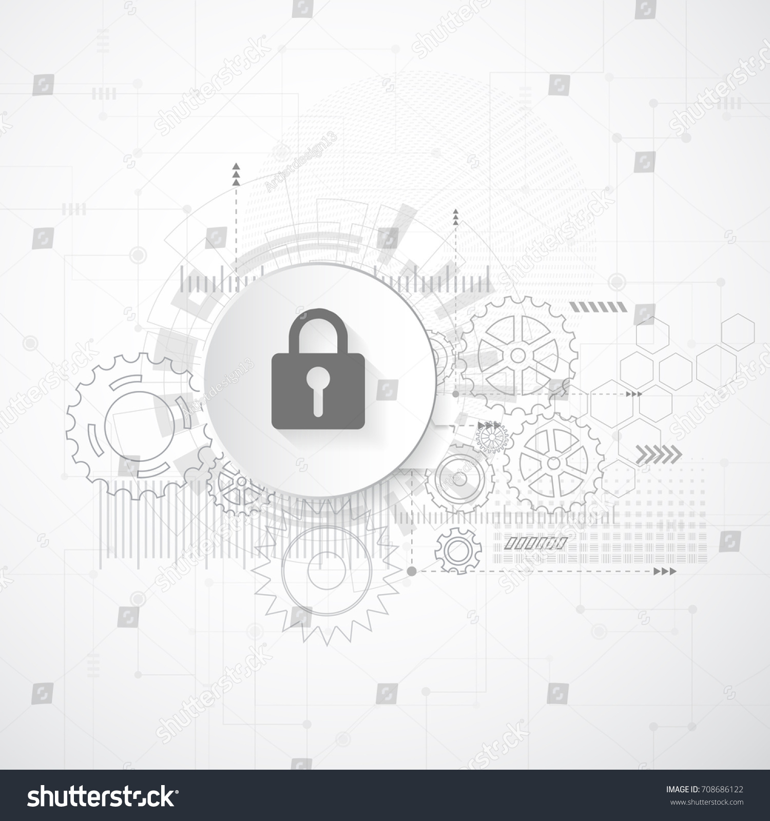 Abstract Security Digital Technology Protection Concept Stock Vector ...