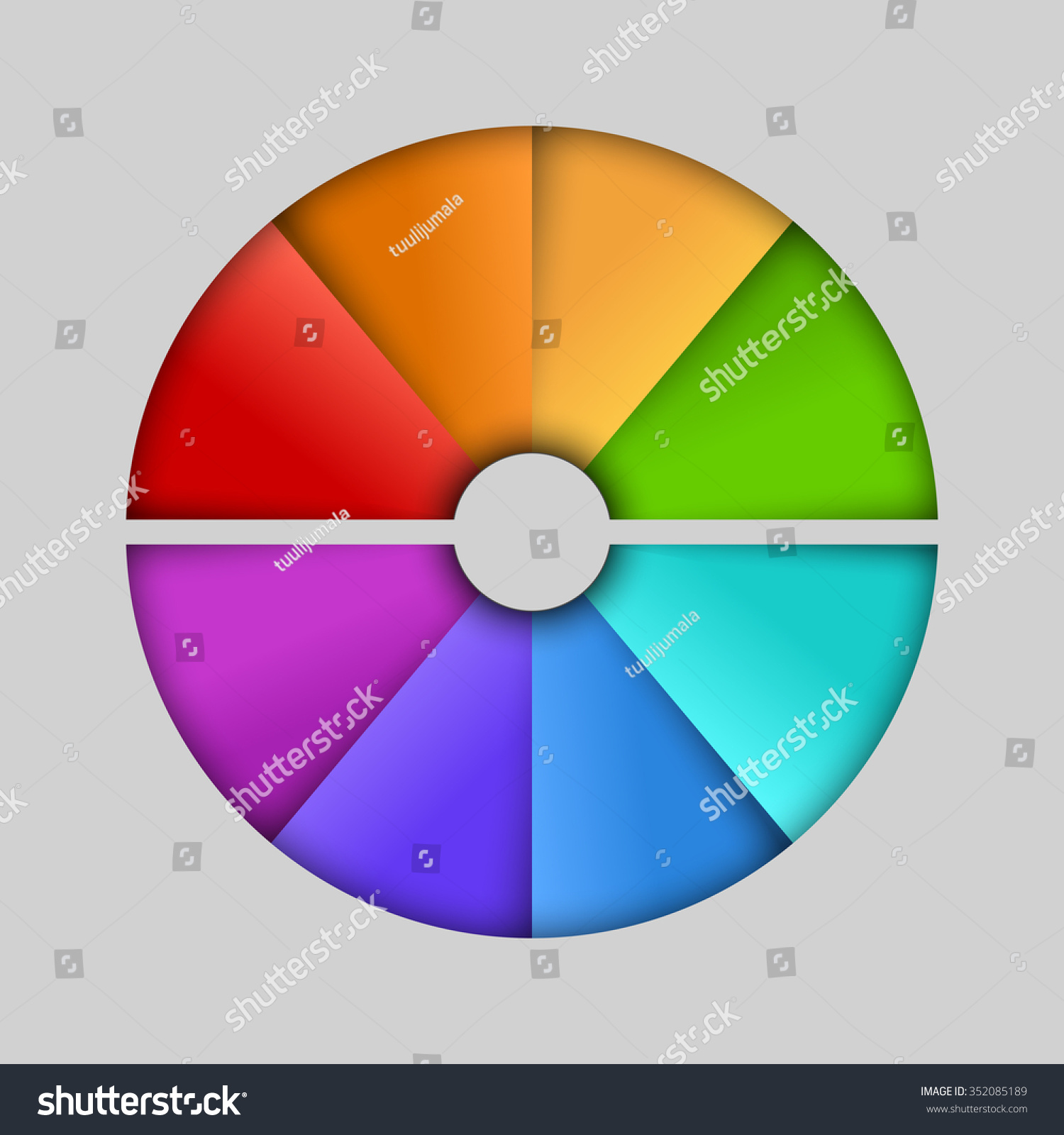 Abstract Segmented Color Semicircle Infographic Vector Stock Vector ...