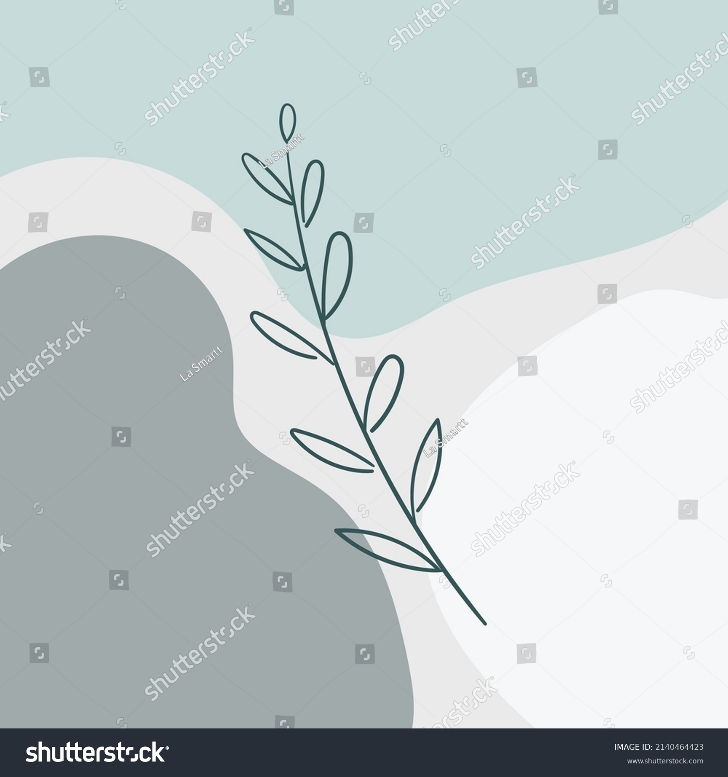 Abstract Shape Background Vine Line Art Stock Vector (Royalty Free ...