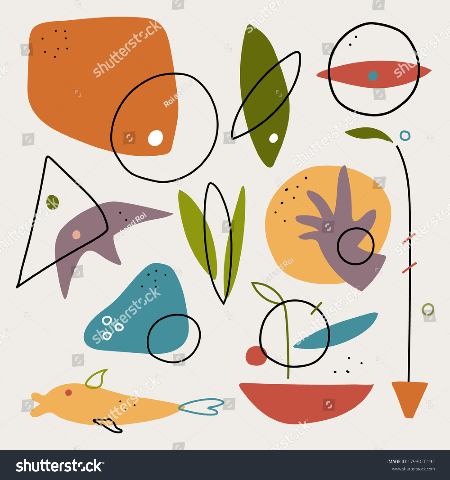 Abstract Shapes Forms Vector Set Isolated Stock Vector (Royalty Free ...