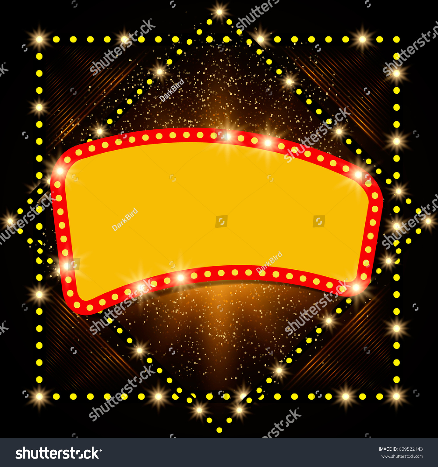 Abstract Shining Retro Light Banner Vector: vector de stock (libre de ...