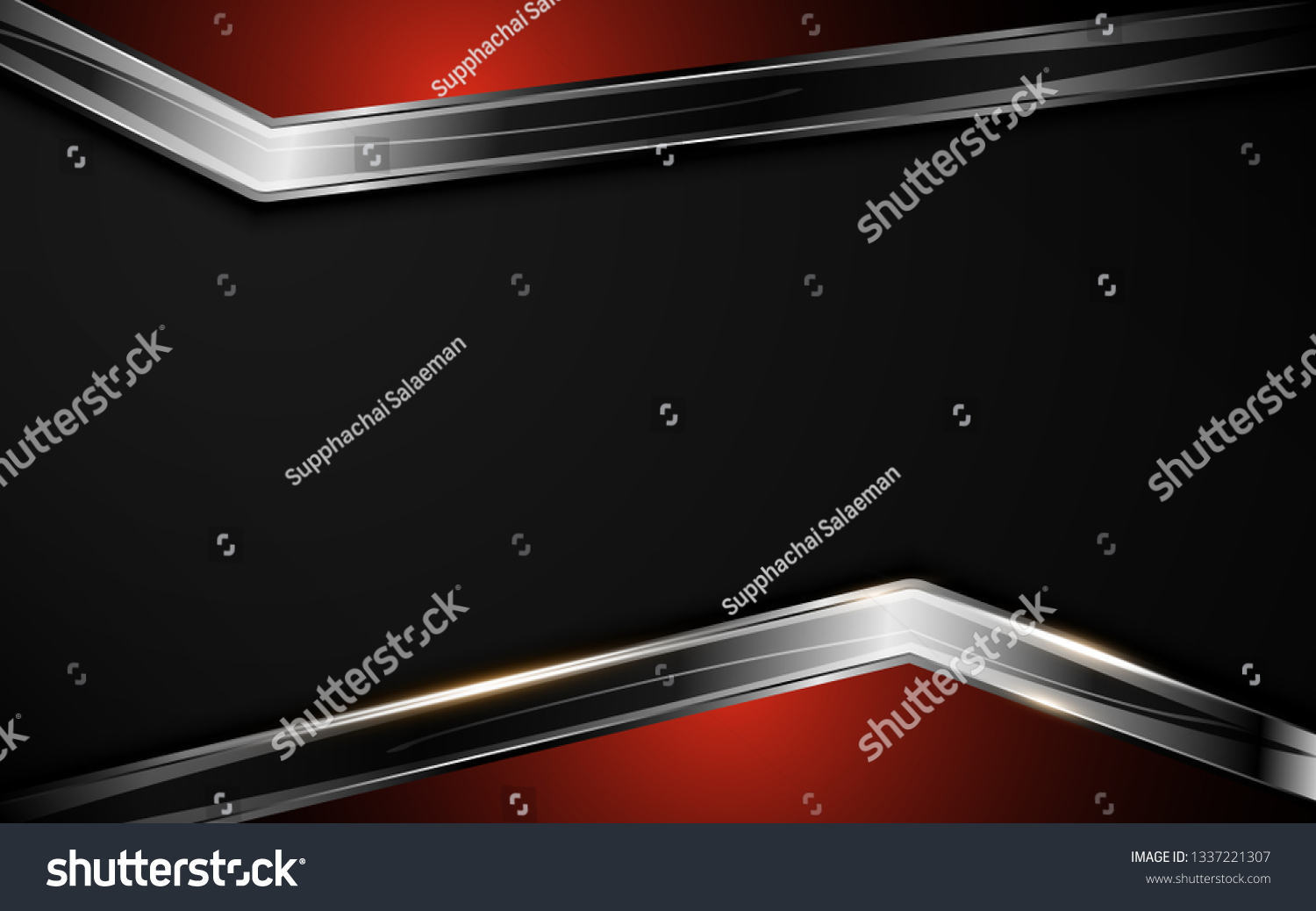 Abstract Silver Black Red Frame Layout Stock Vector (Royalty Free ...