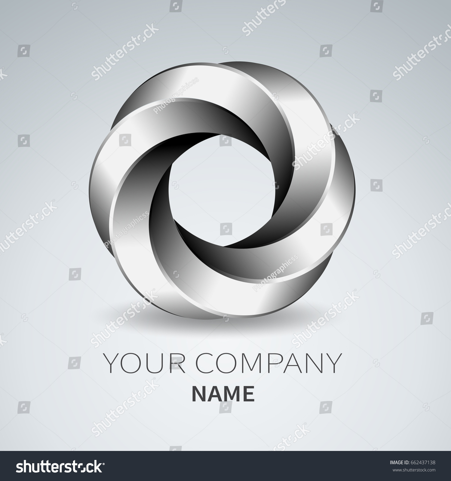 Abstract Silver Metallic Shape Logo Design Stock Vector (Royalty Free ...