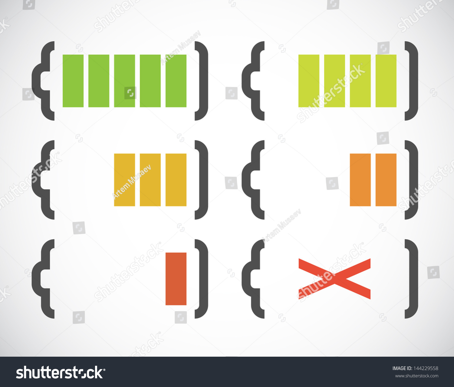Abstract Simple Battery Charge Rate Indicator Stock Vector (Royalty ...
