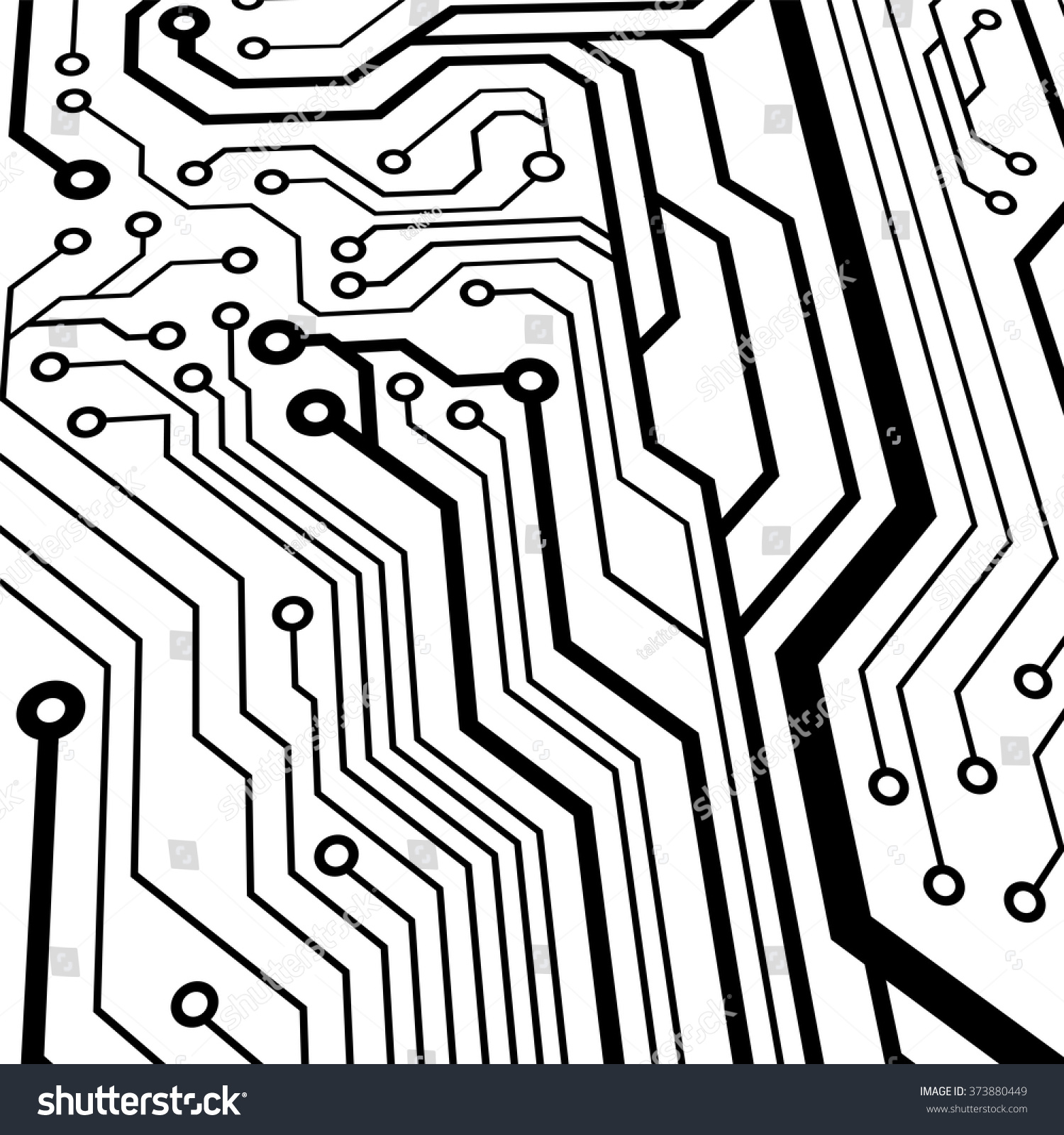 Abstract Simple Circuit Board Perspective View Stock Vector (Royalty ...