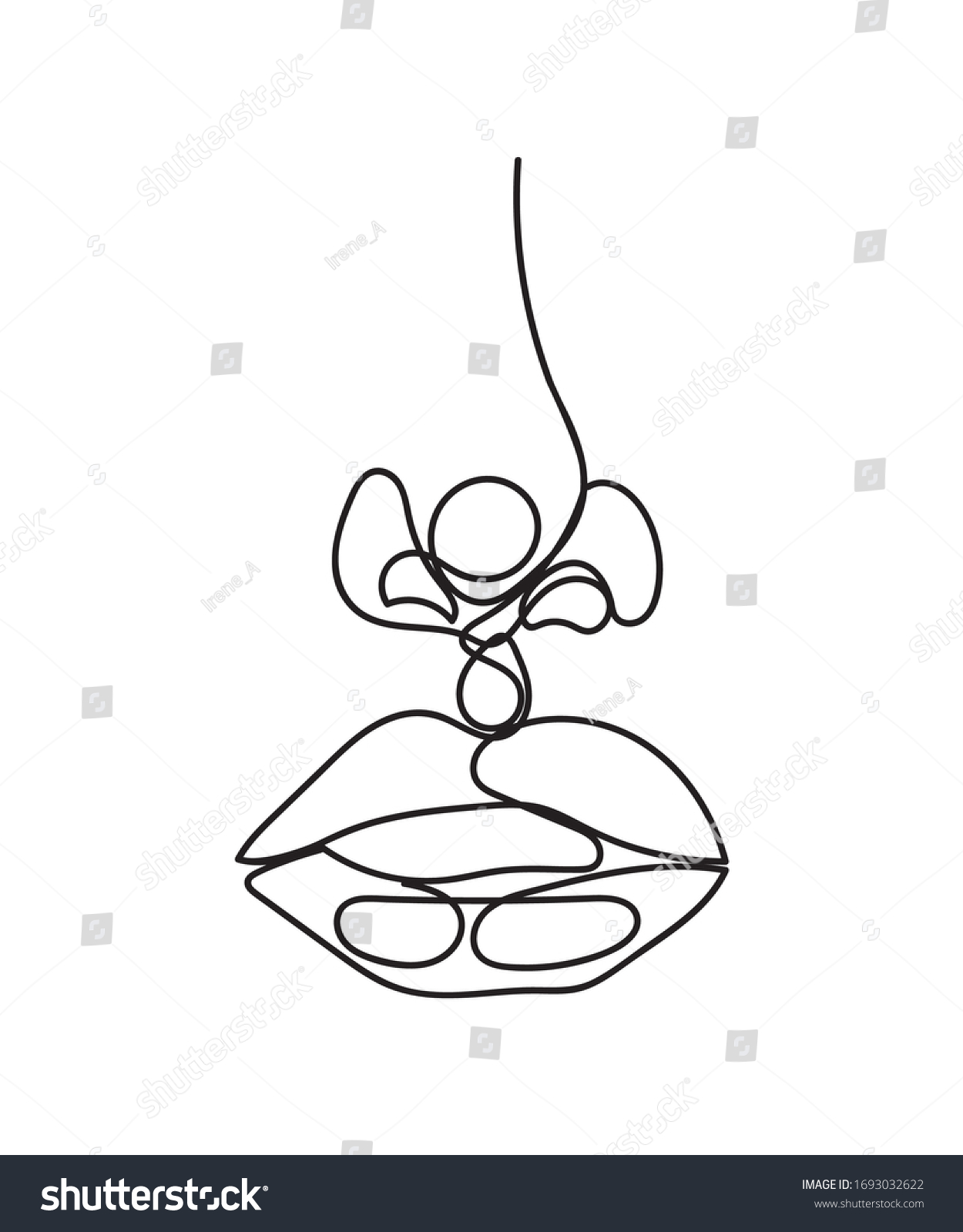 Abstract Simple Face Line Drawing Vector Stock Vector (Royalty Free ...