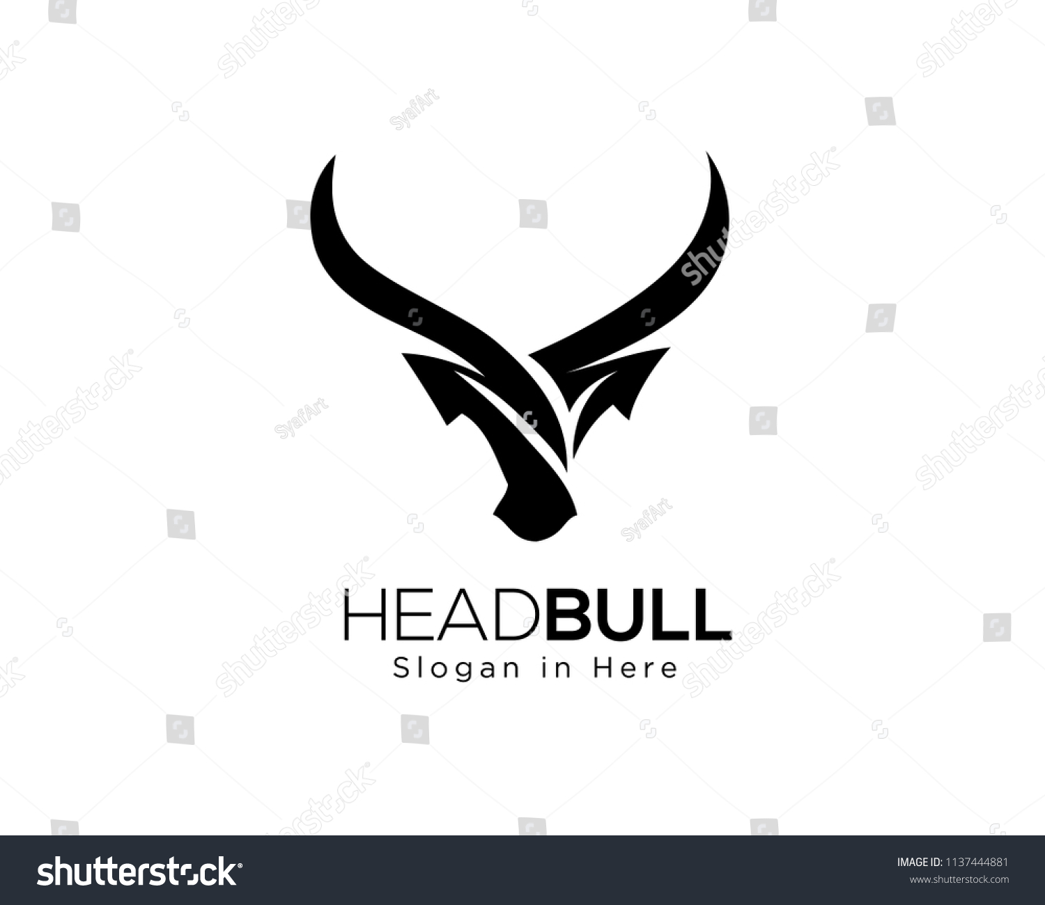 Abstract Simple Head Bull Logo Stock Vector (Royalty Free) 1137444881 ...