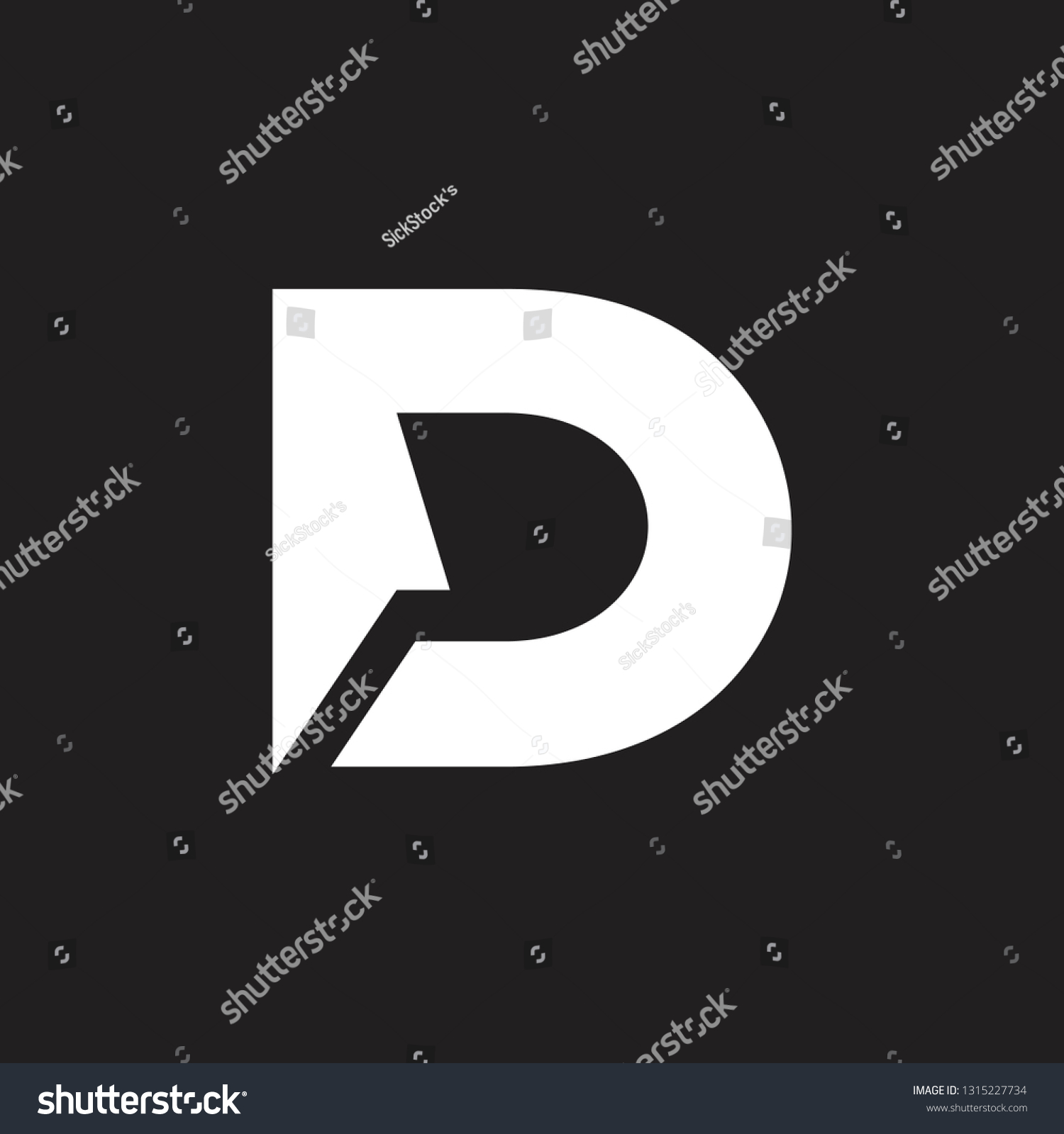 Abstract Simple Letter D Simple Geometric Stock Vector (Royalty Free ...