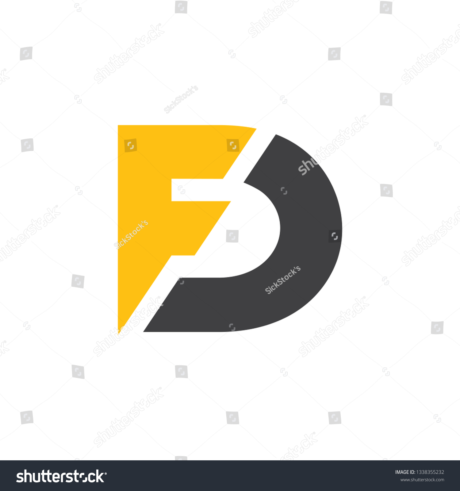 Abstract Simple Letter Fd Simple Geometric Stock Vector (Royalty Free ...
