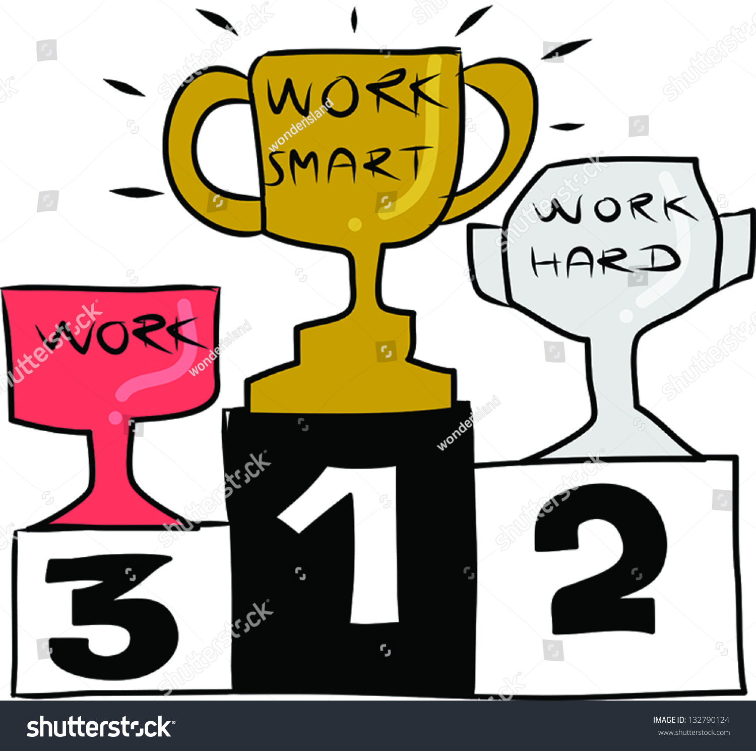 Abstract Smart Work Cartoon Stock Vector Illustration 132790124 ...