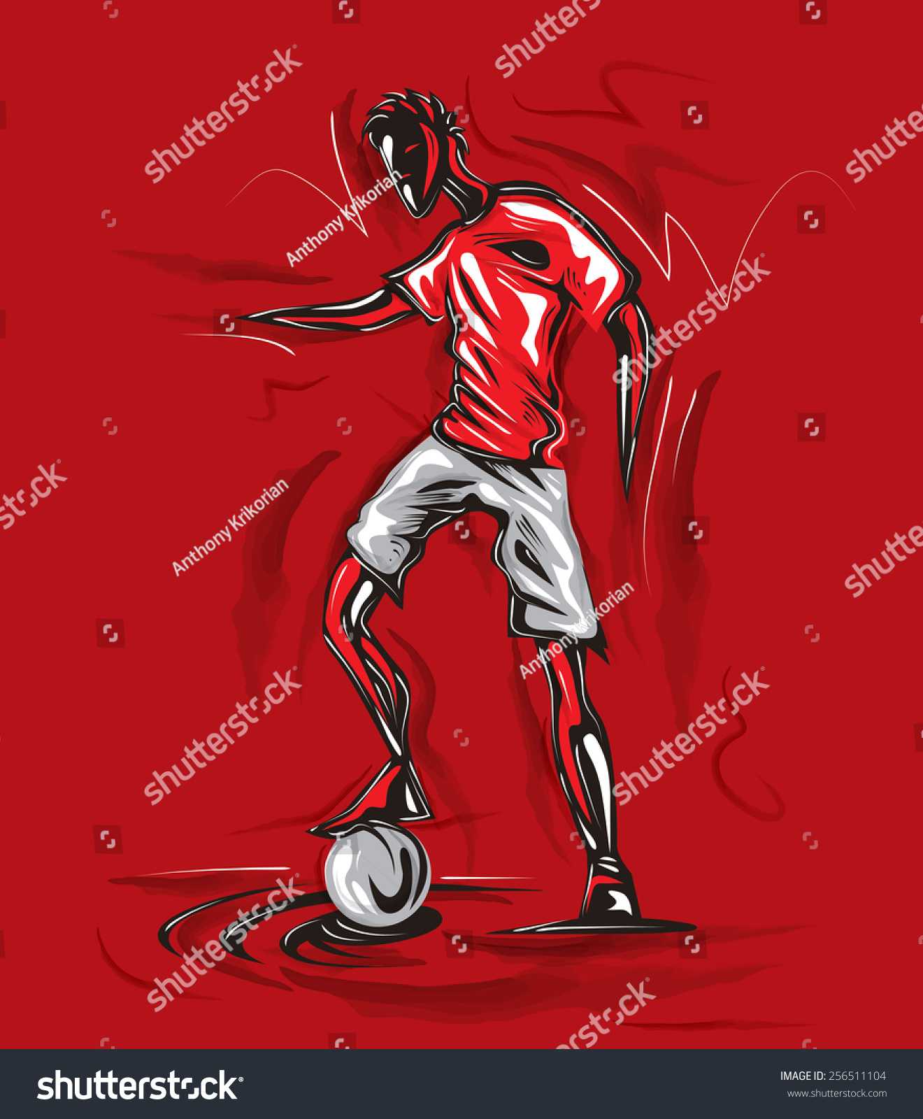 Abstract Soccer Player Artwork Vector At Stock Vector 256511104 ...