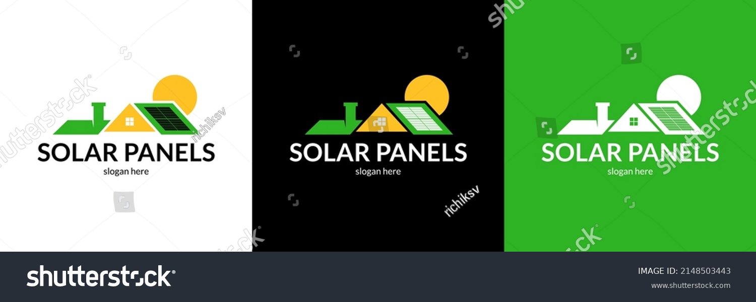 Abstract Solar Panels Installation Logo Vector Stock Vector (Royalty ...