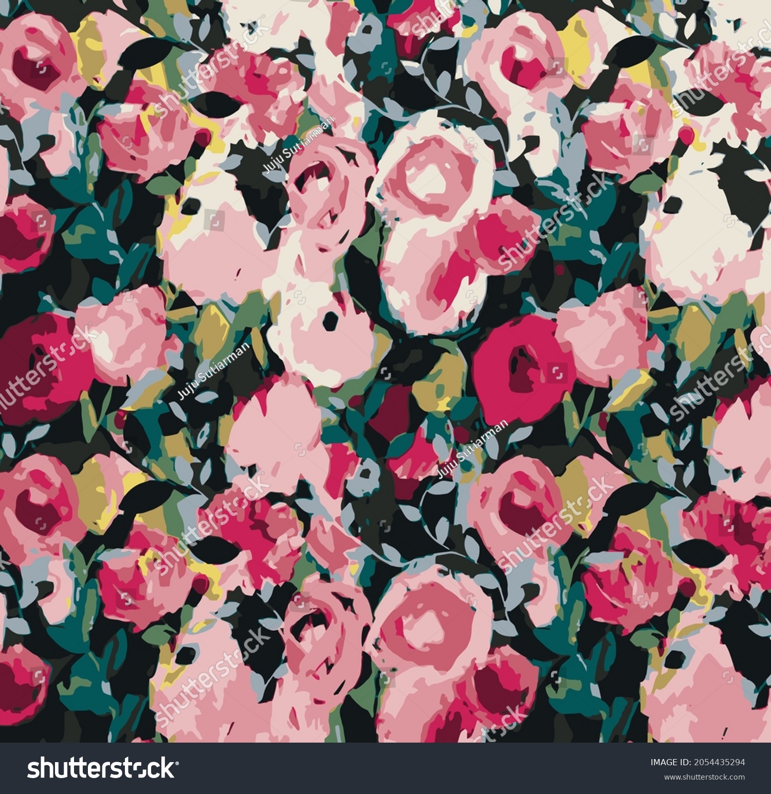 Abstract Solid Flowers Arrangement All Over Stock Vector (Royalty Free ...