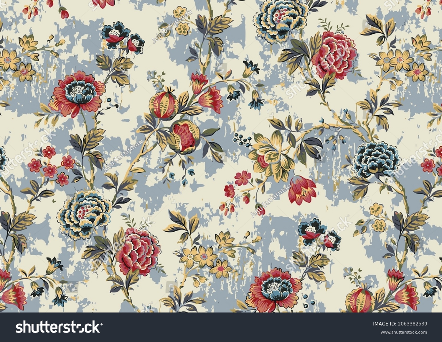 Abstract Solid Flowers Arrangement All Over Stock Vector (Royalty Free ...