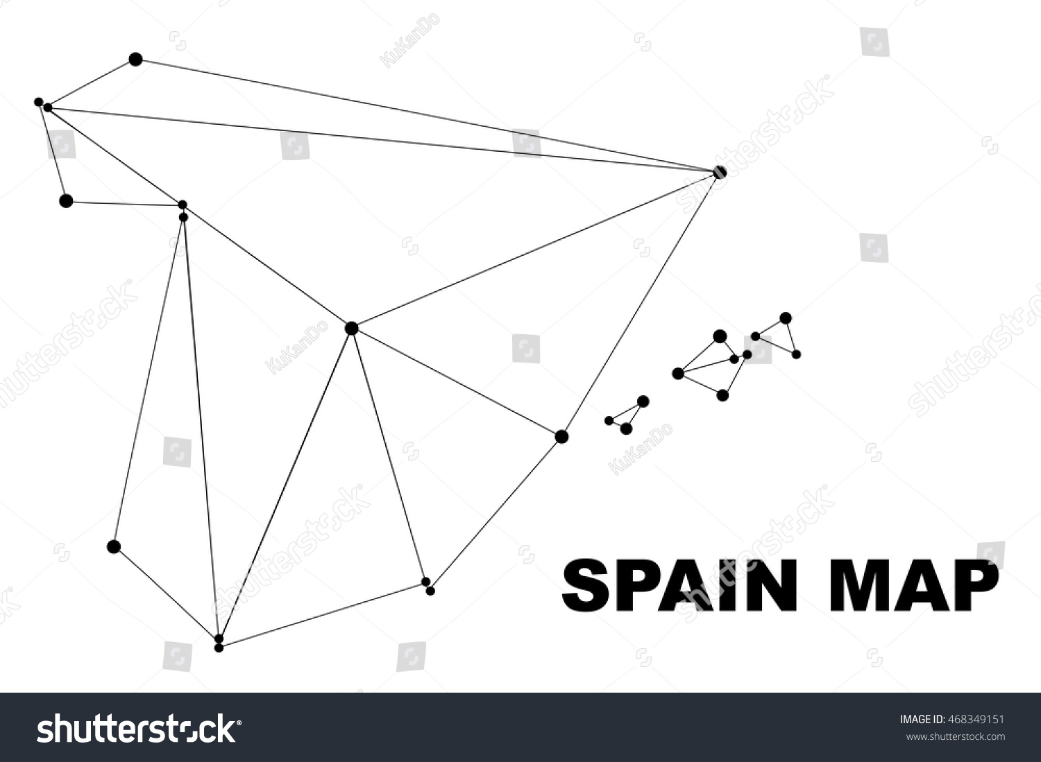 Abstract Spain Map Lines Connection Vector Stock Vector (Royalty Free ...