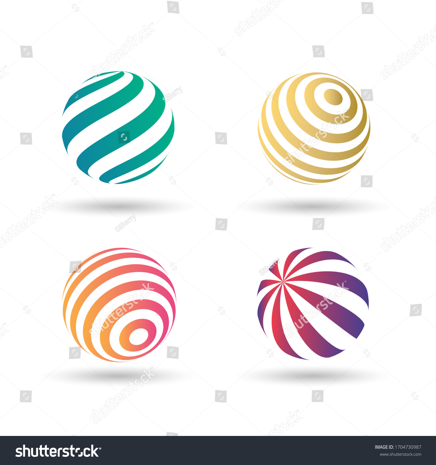 Conjunto De Logotipos Del Elemento Esfera: vector de stock (libre de ...
