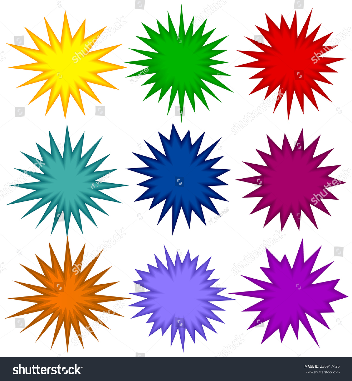 Abstract Spikey Shape Set Stock Vector 230917420 - Shutterstock