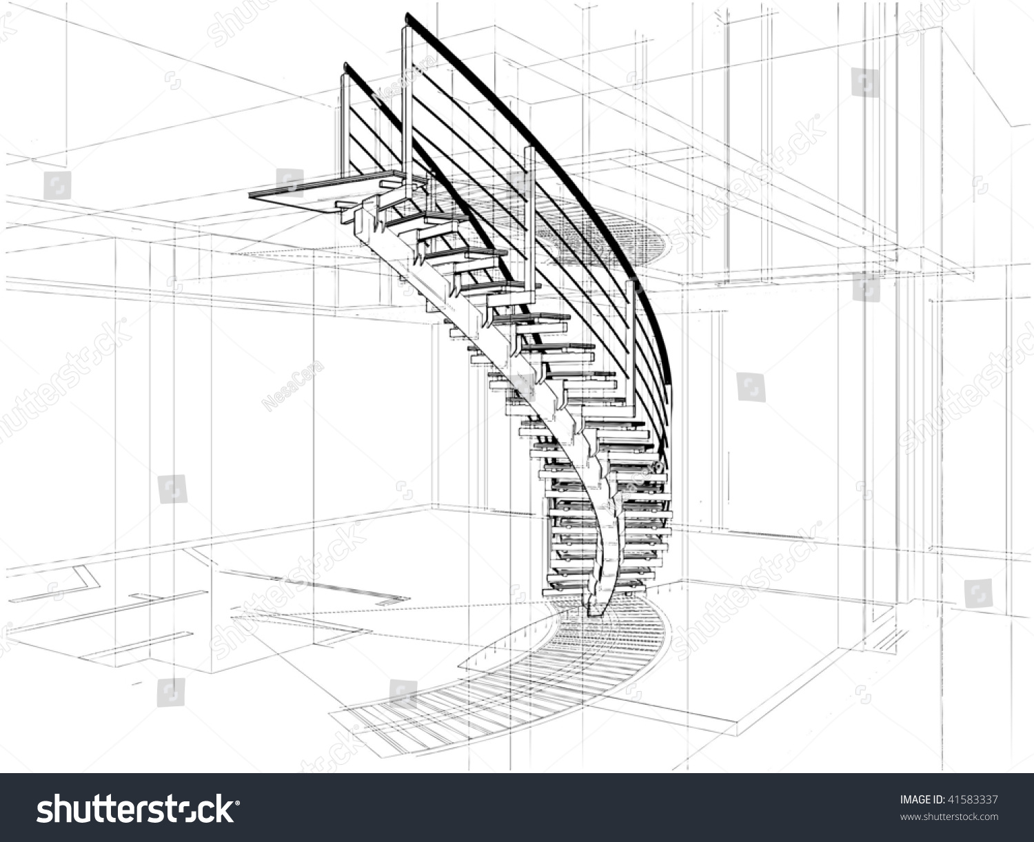 Abstract Spiral Staircases Constructions Line Vector Stock Vector ... Abstract Spiral Staircases Constructions Line Vector Stock Vector ...