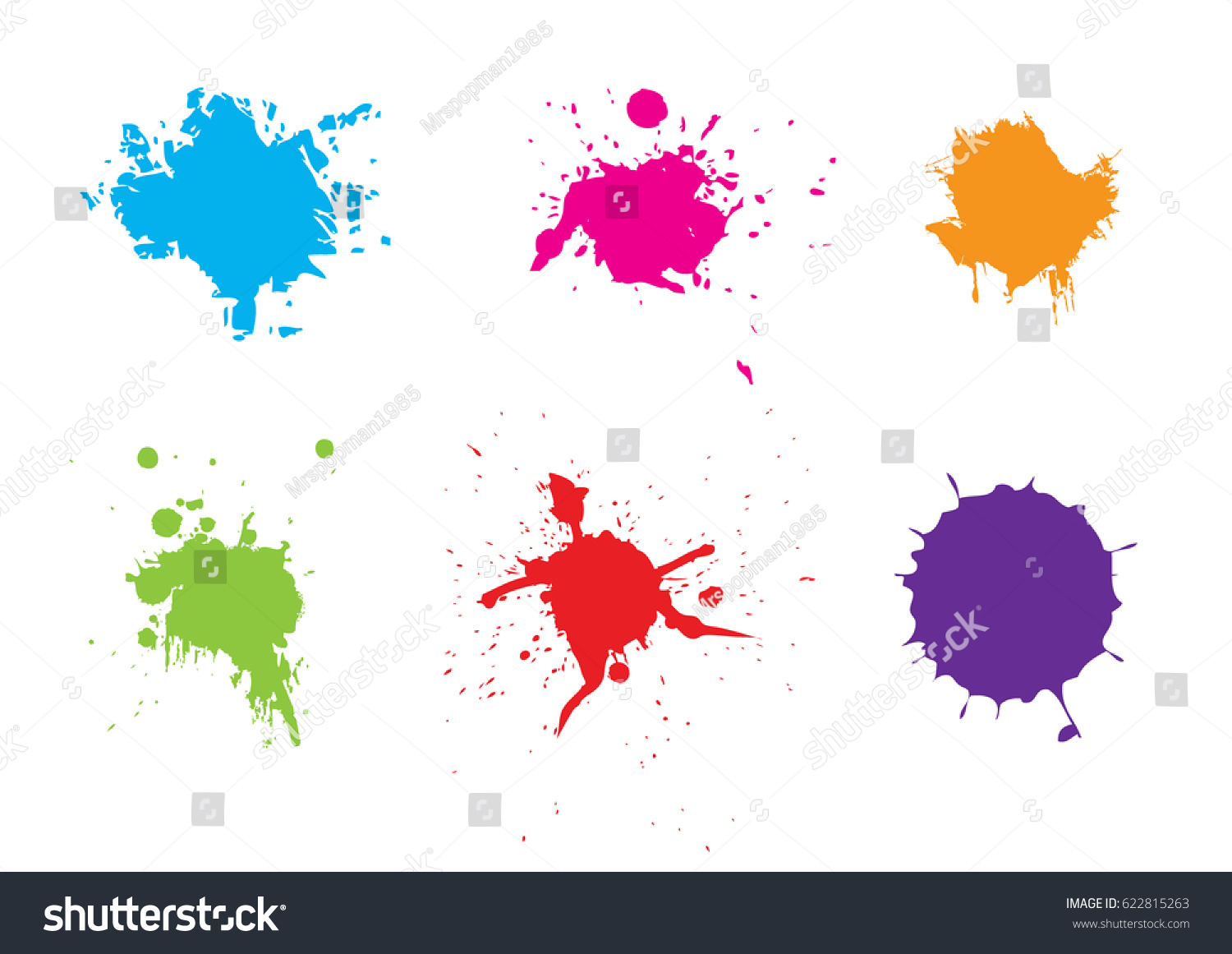 Abstract Splatter Color Pack Background 스톡 벡터(로열티 프리) 622815263 ...