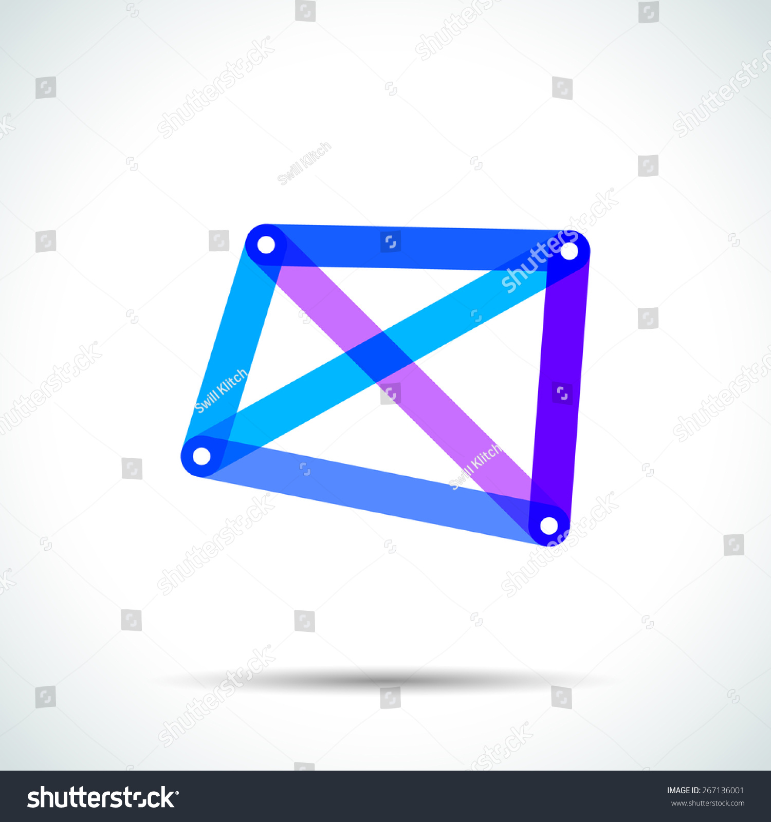 Abstract Square Logo Intersecting Transparent Lines Stock Vector ...