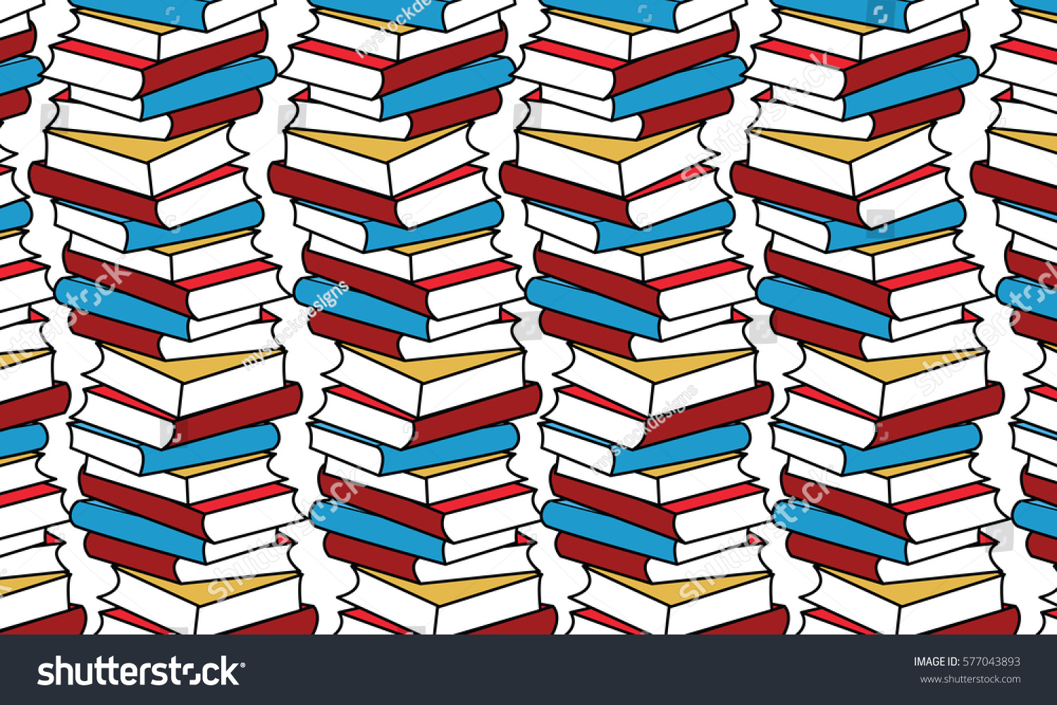 Abstract Stack Books Pattern Background Stock Vector 577043893 ...