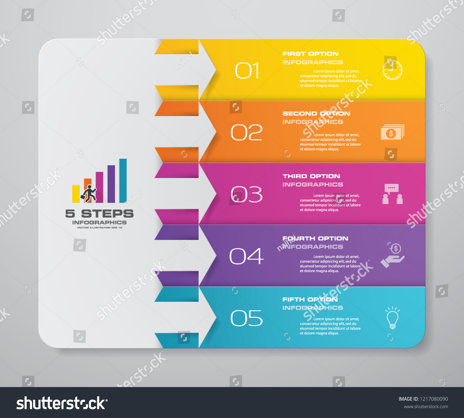 Abstract 5 Steps Infographic Element Chart Stock Vector (Royalty Free) 1217080090 | Shutterstock