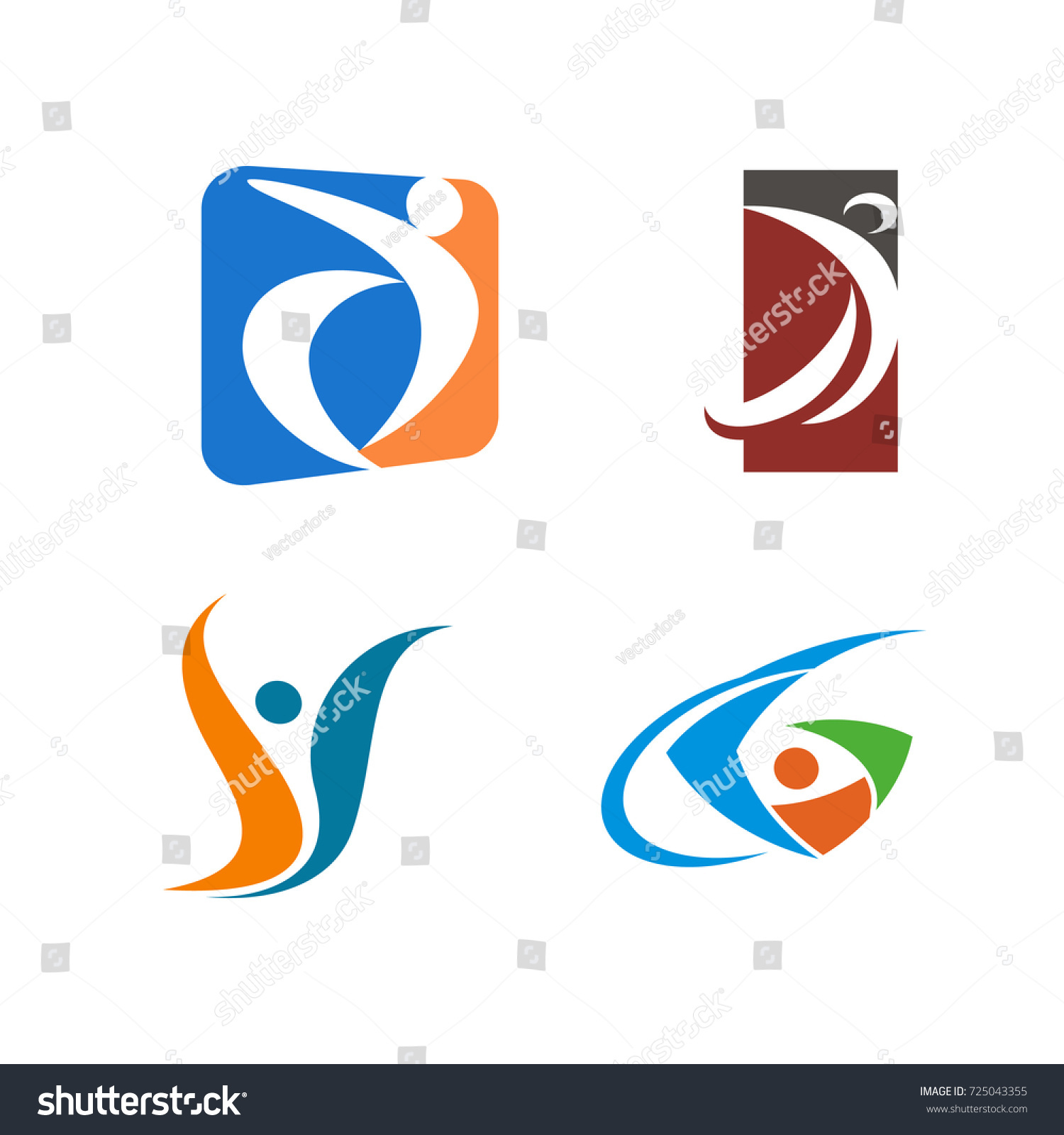 Abstract Stick Figure Logo Design Vector Stock Vector (Royalty Free ...