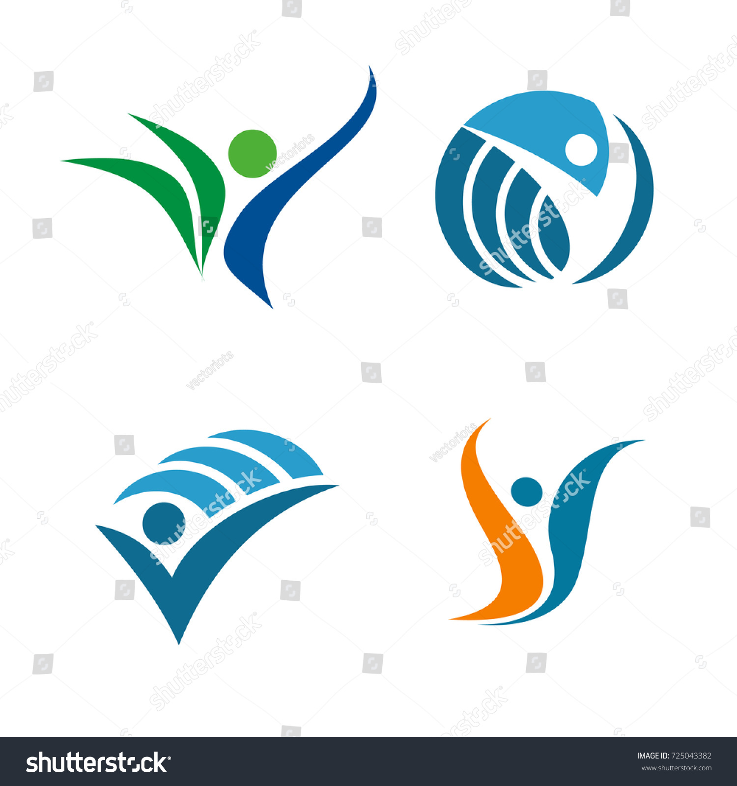Abstract Stick Figure Logo Design Vector Stock Vector (Royalty Free ...