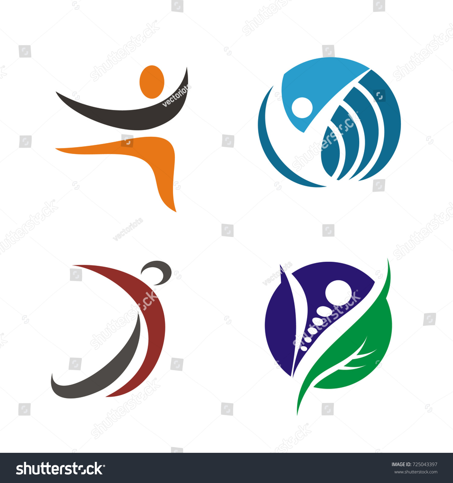 Abstract Stick Figure Logo Design Vector Stock Vector (Royalty Free ...