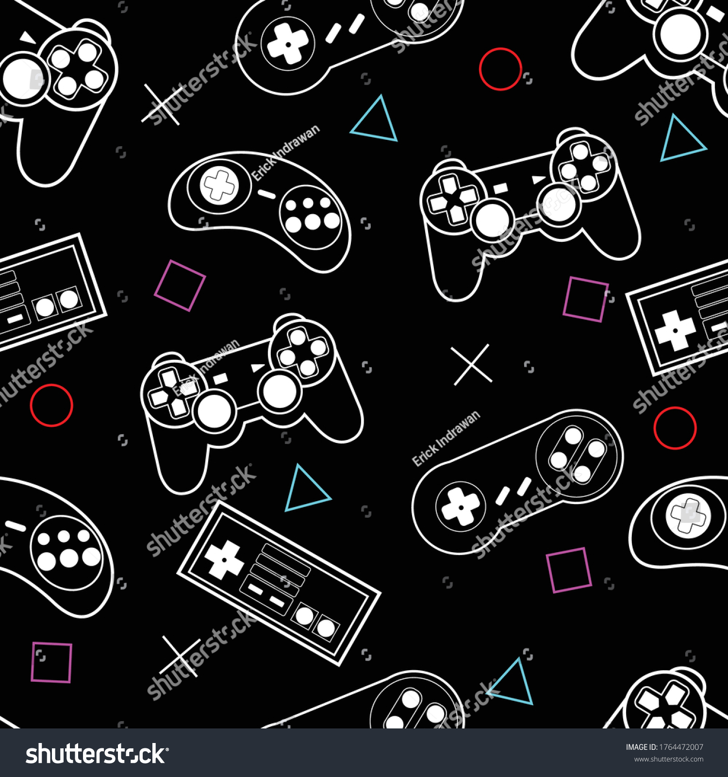 Abstract Stick Game Console Icons Seamless Stock Vector (Royalty Free ...