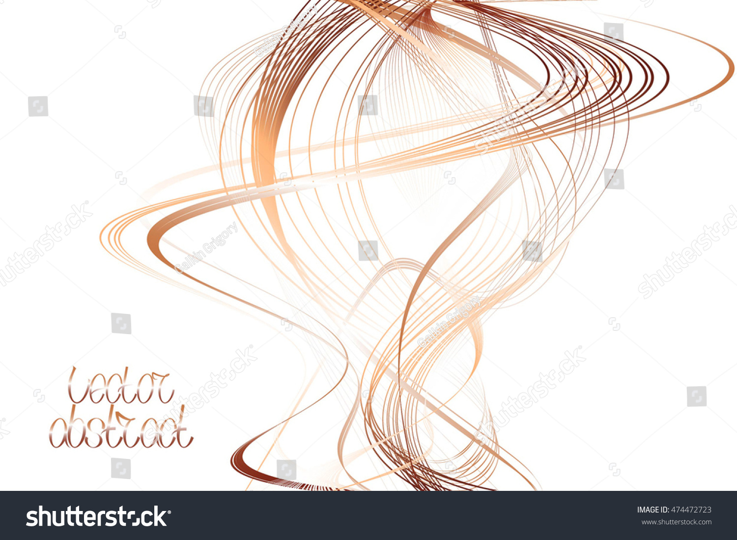 Abstract Structural Curved Background Copper Lines Stock Vector ...