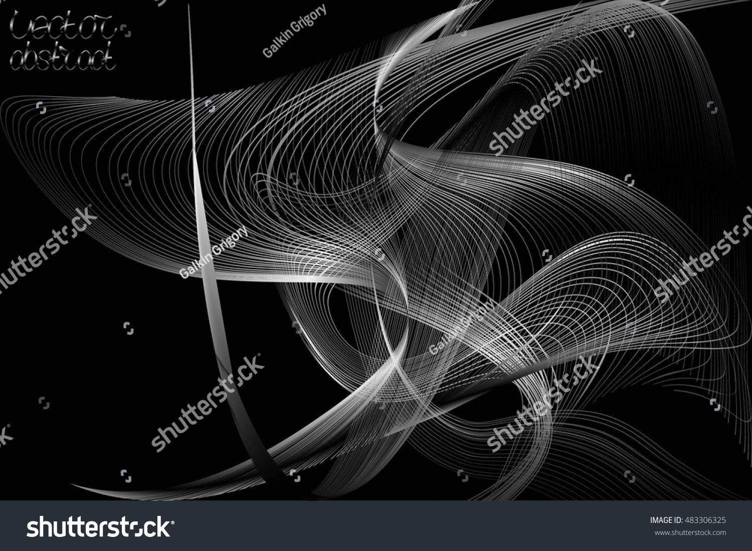 Abstract Structural Curved Background Grey Lines Stock Vector (Royalty ...