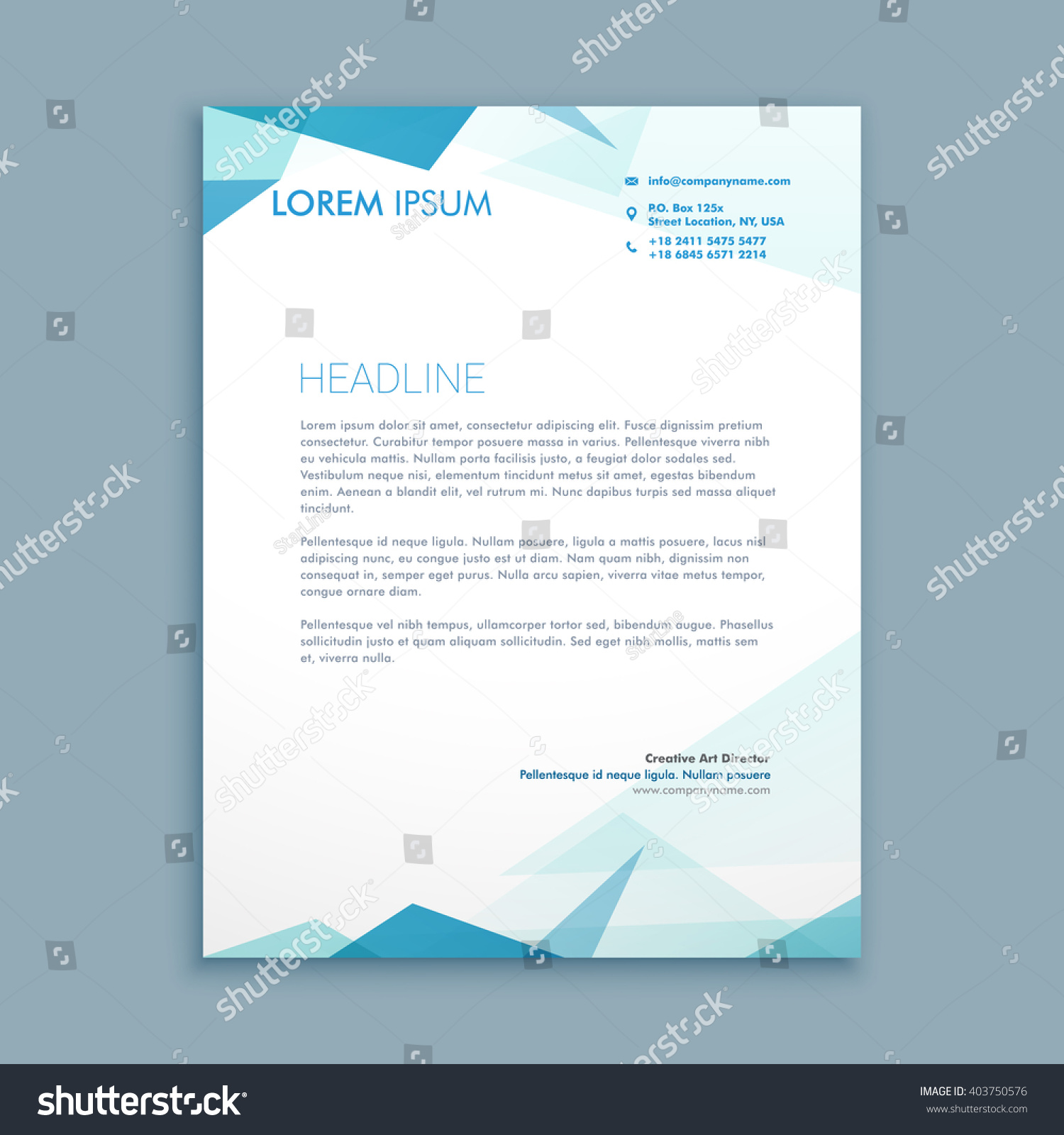 Abstract Style Letterhead Stock Vector (Royalty Free) 403750576