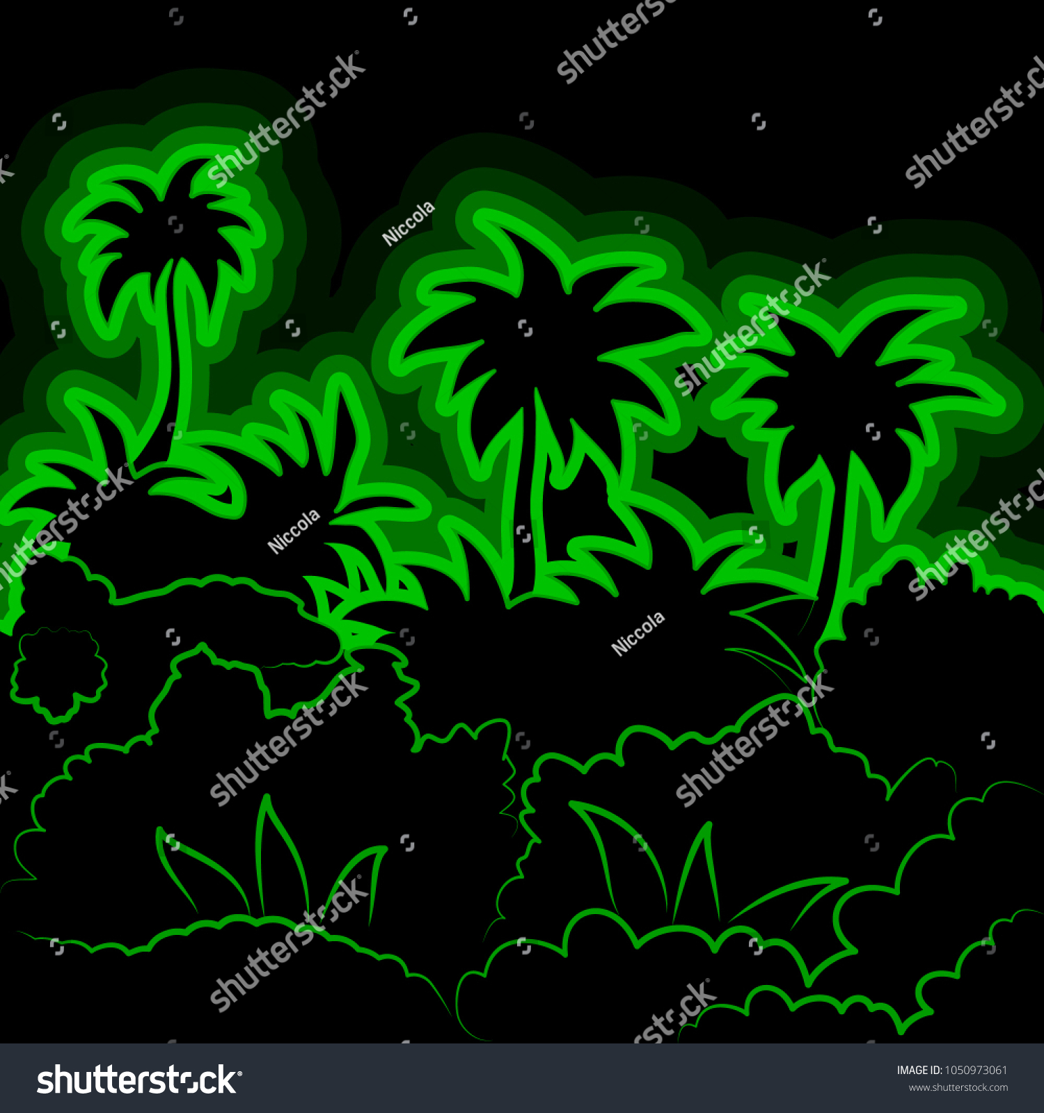 Abstract Stylized Jungle Neon Background Stock Vector (Royalty Free ...