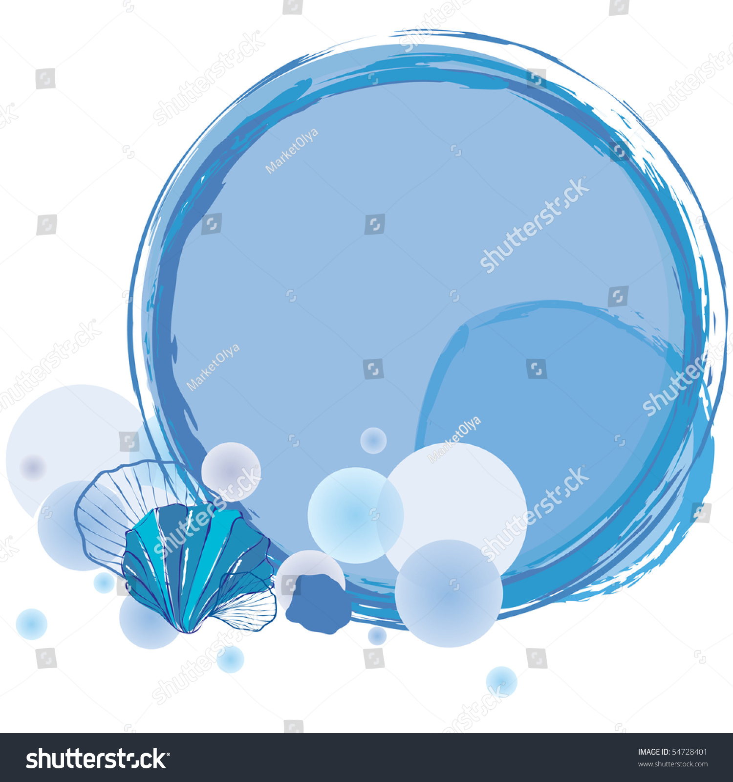Abstract Summer Background Blue Shells Vector Stock Vector (Royalty ...