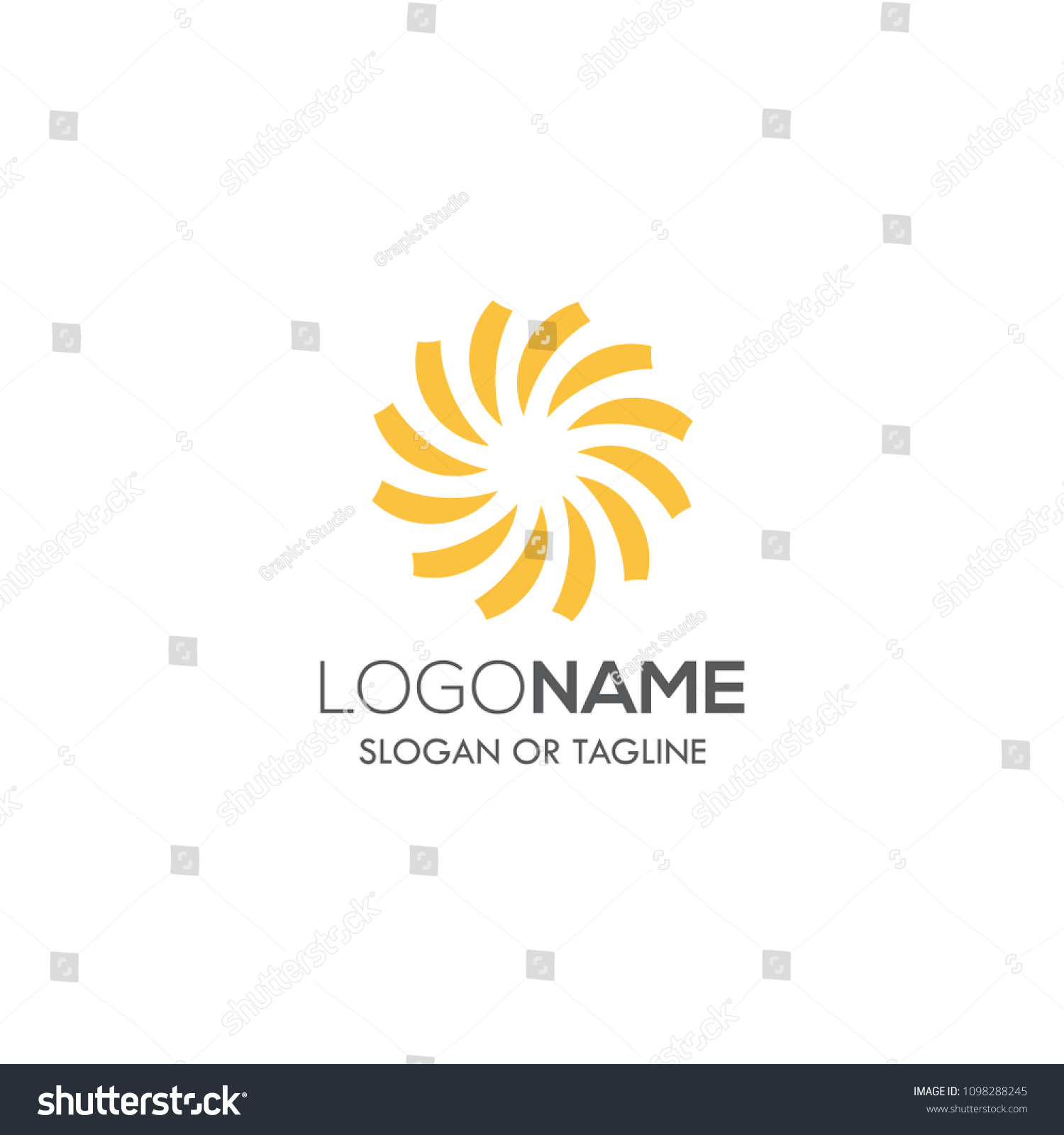 Abstract Sun Logo Design Stock Vector (Royalty Free) 1098288245