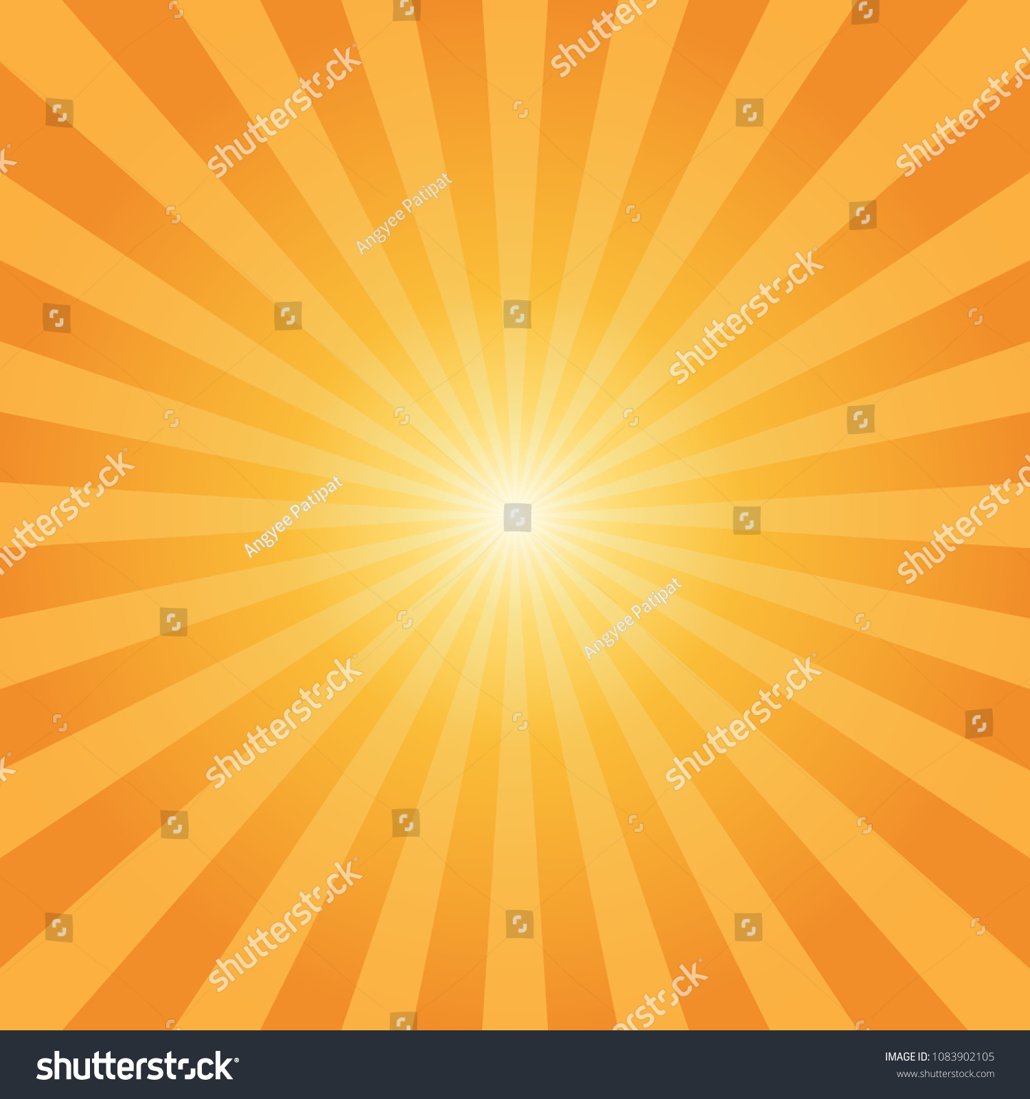 Abstract Sunbeams Orange Rays Background Vector Stock Vector (Royalty ...