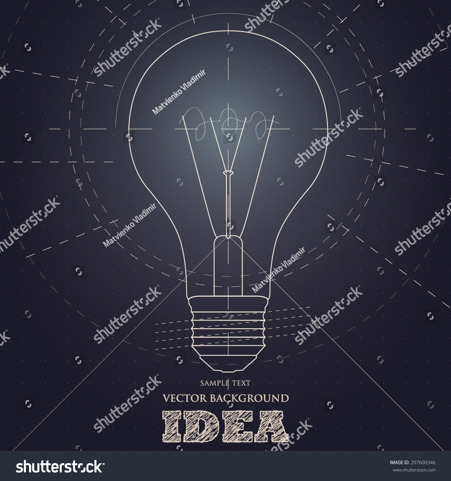 Abstract Technical Drawing Light Bulb Vector Stock Vector (Royalty Free ...