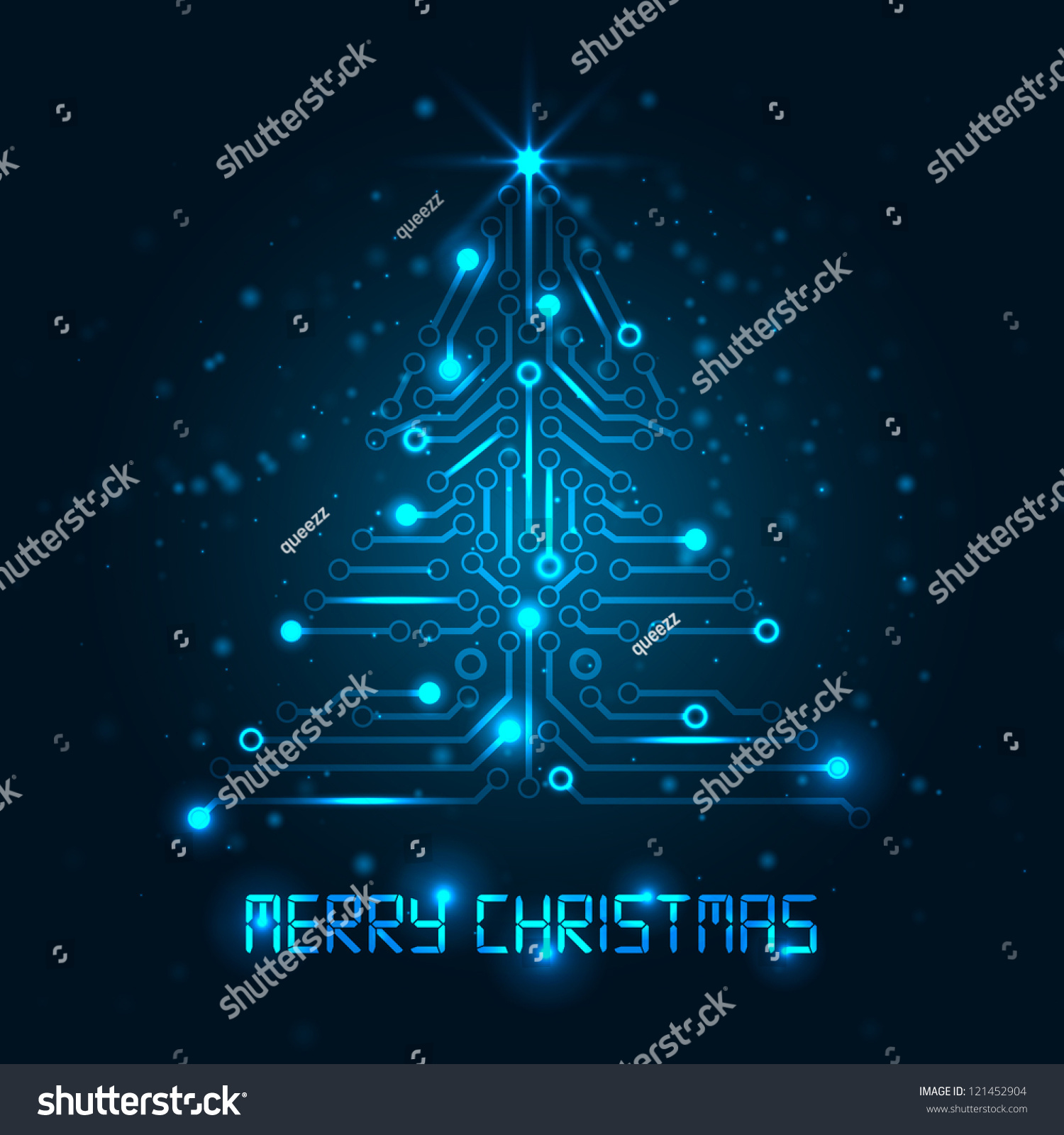 Abstract Technology Christmas Tree Vector Illustration Stock Vector ...