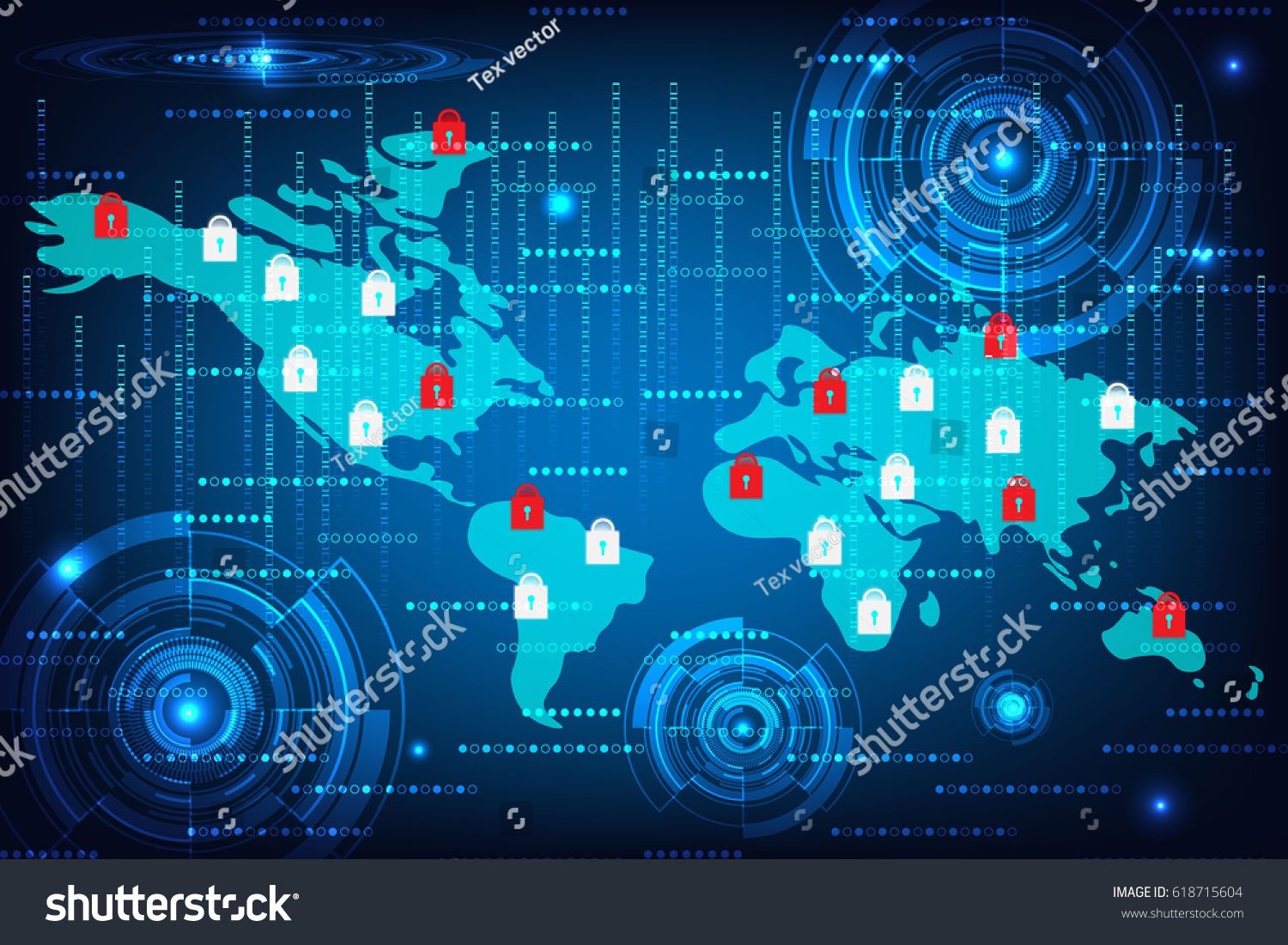 Abstract Technology Concept Cyber Security Map: vector de stock (libre ...