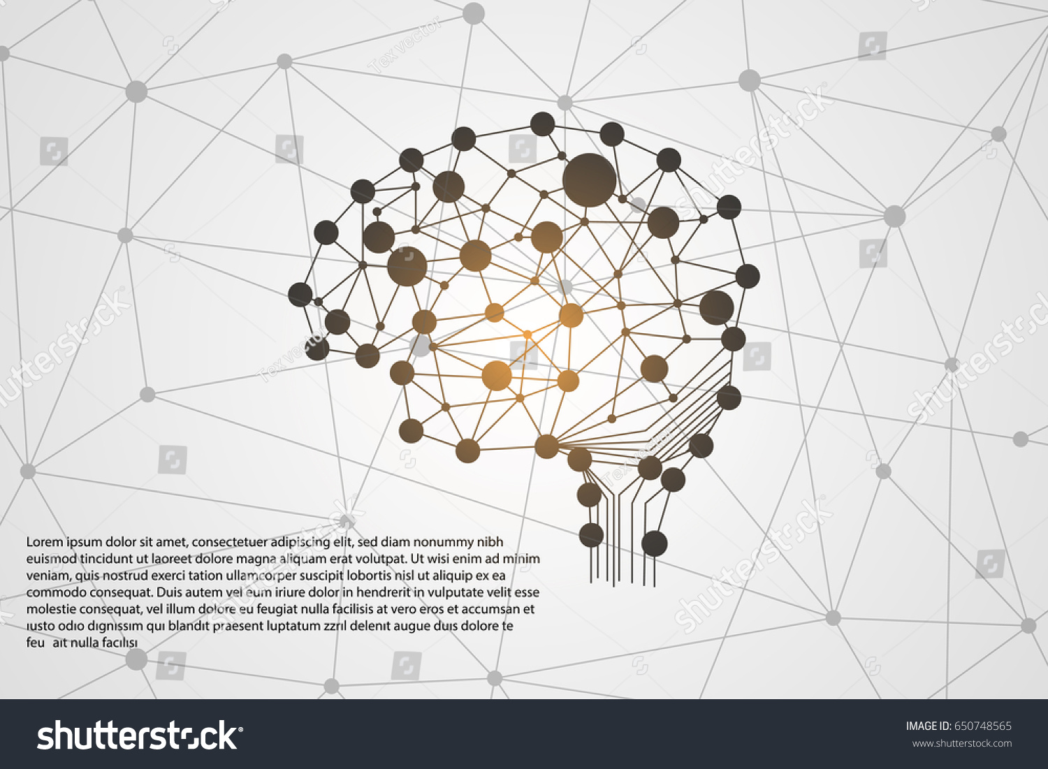 Abstract Technology Science Concept Brain Digital Stock Vector (Royalty ...