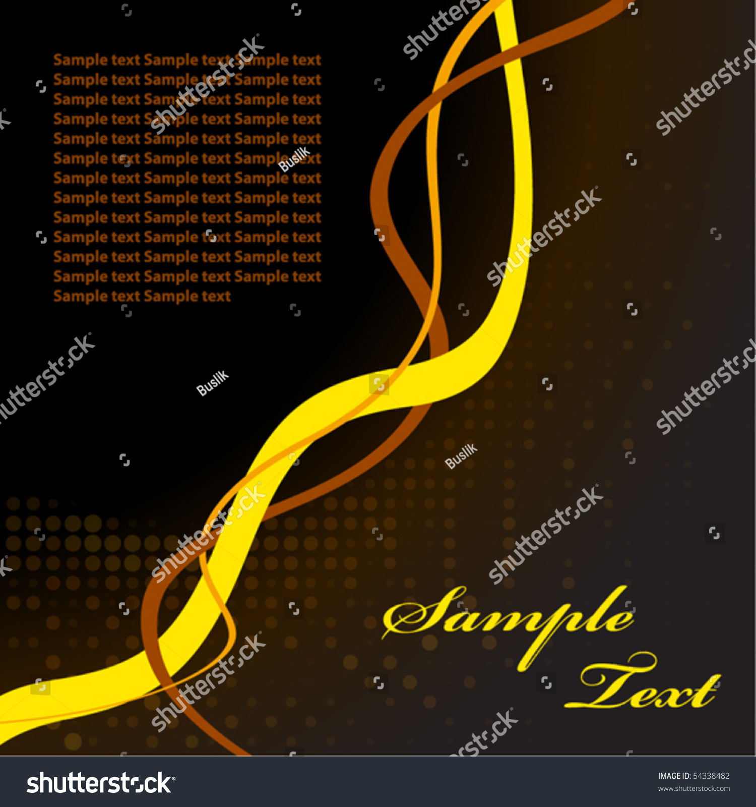 Abstract Template Yellow Lines Vector Stock Vector (Royalty Free) 54338482