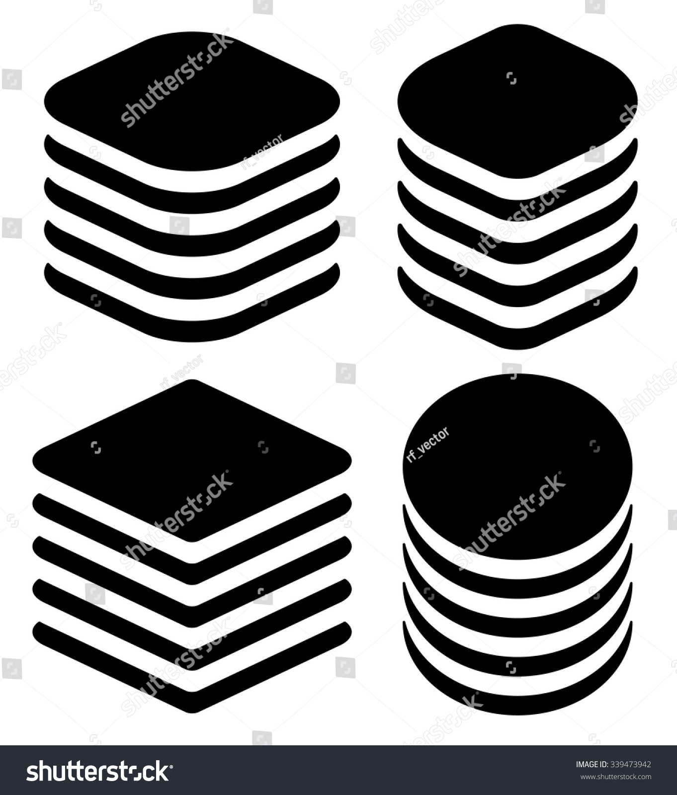 Abstract Tower Stack Shapes Hdd Server Stock Vector (Royalty Free ...