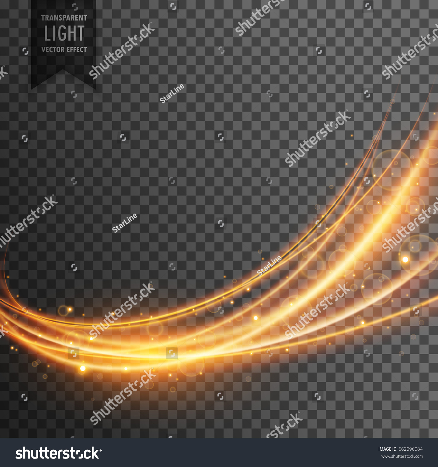Abstract Transparent Light Effect Wave Style Stock Vector (Royalty Free ...