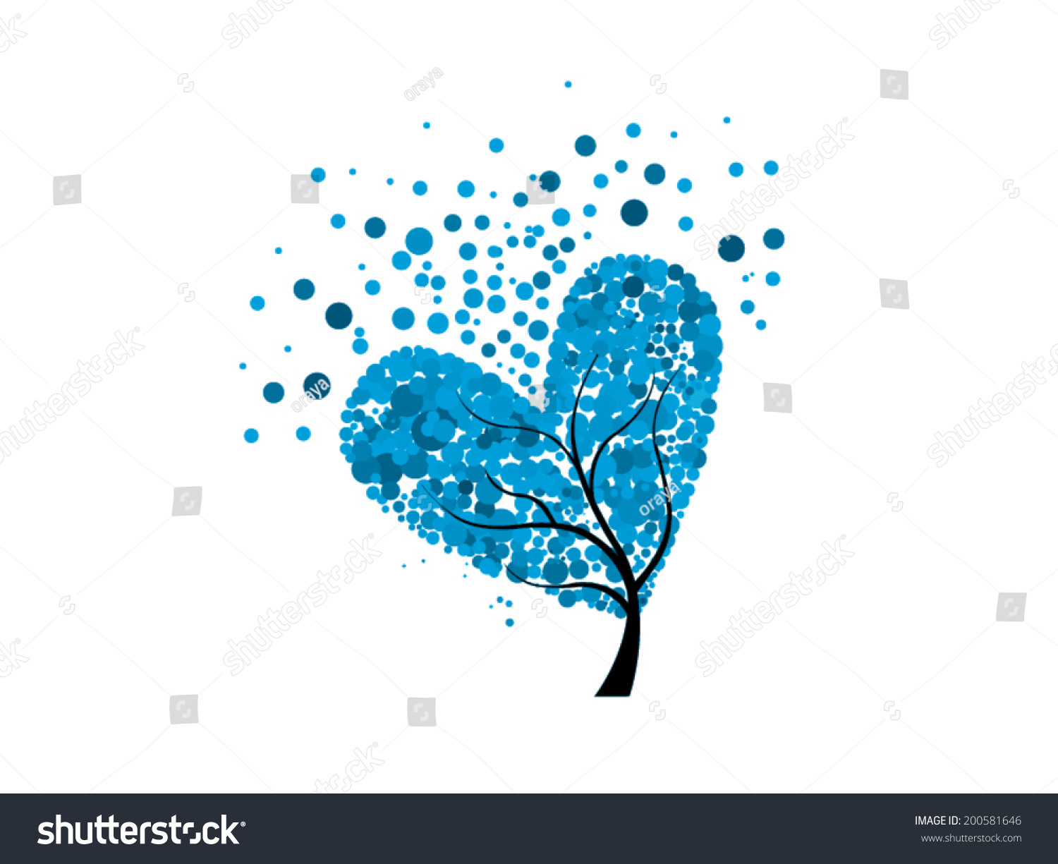 Abstract Tree Blue Heart Stock Vector (Royalty Free) 200581646