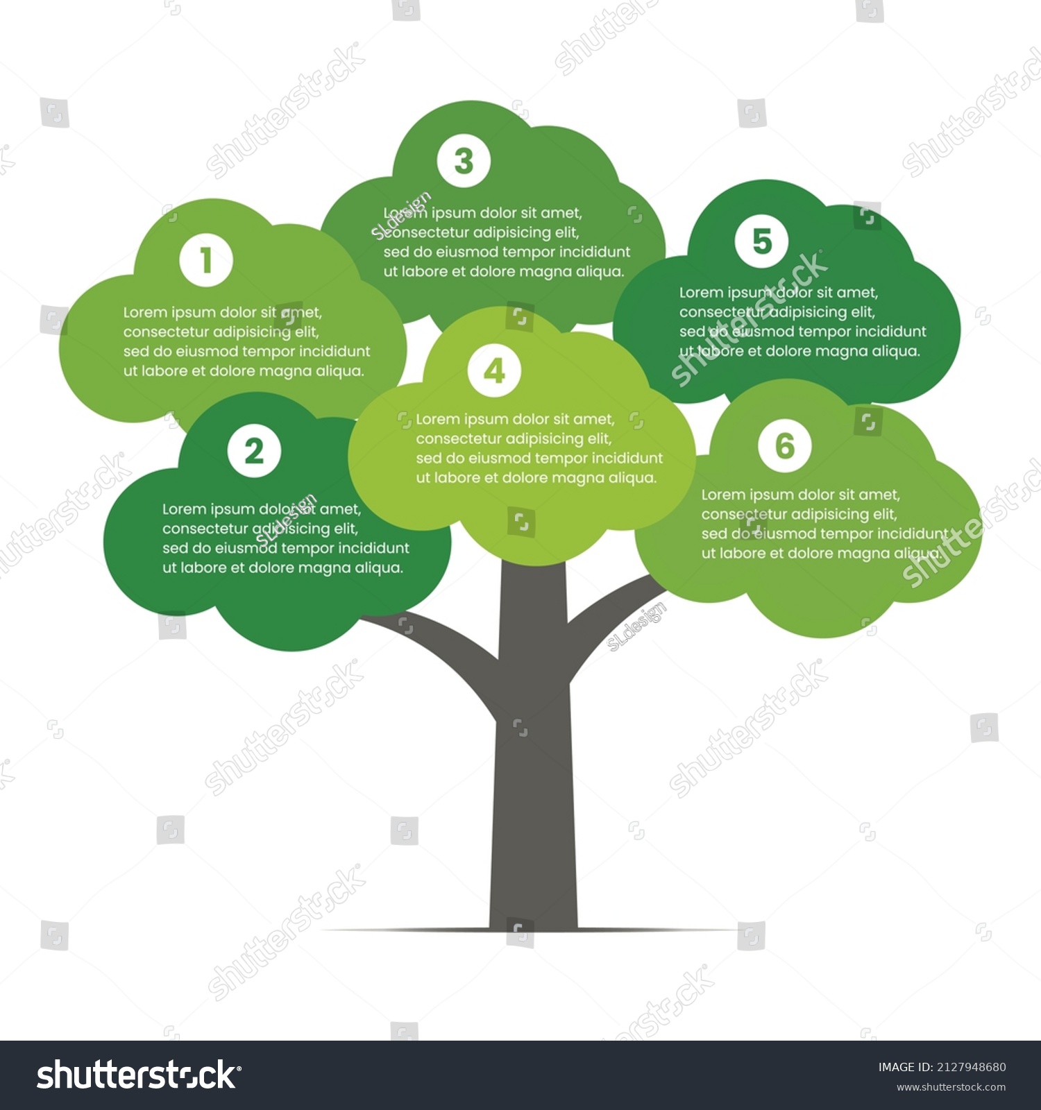Abstract Tree Infographics Elements Design Template Stock Vector ...