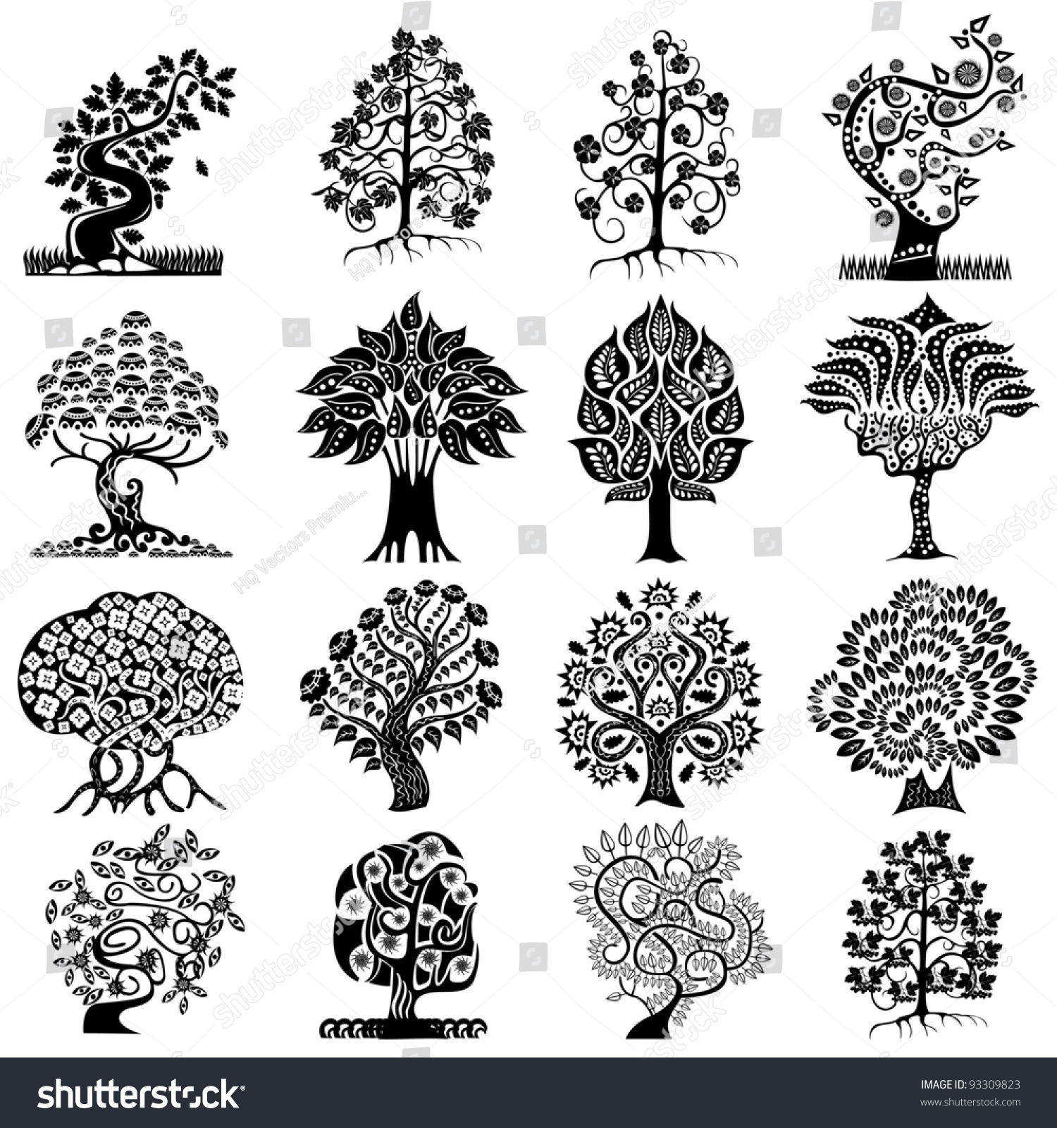 Abstract Tree Isolated Silhouette Stock Vector (Royalty Free) 93309823