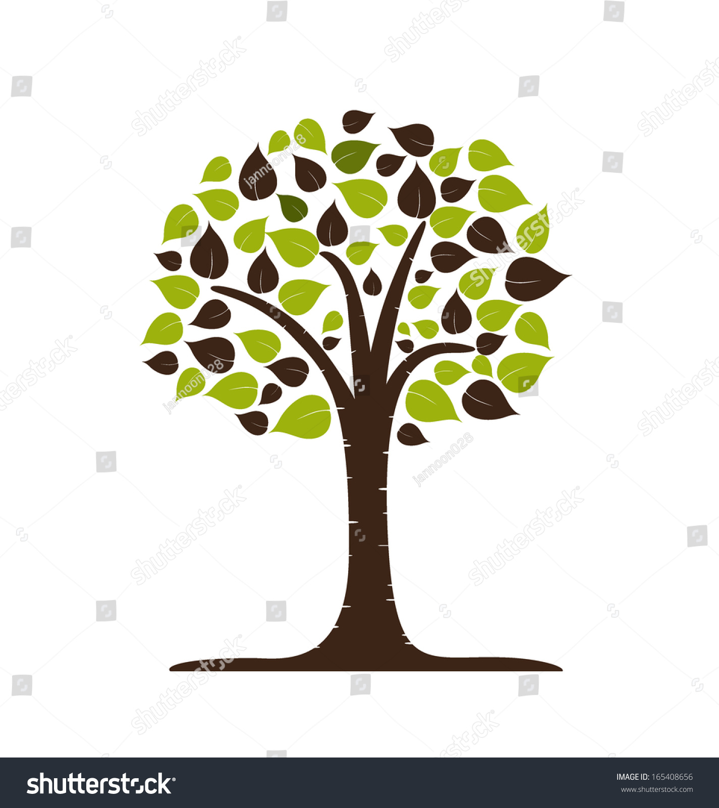 Abstract Tree Vector Illustration Stock Vector (Royalty Free) 165408656