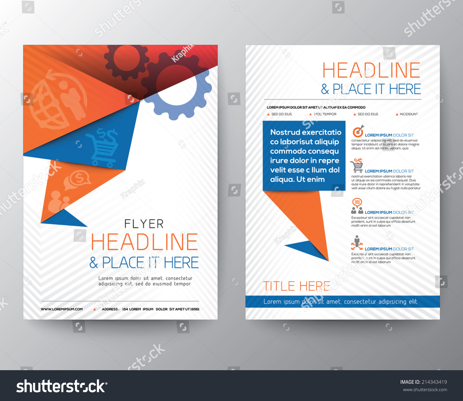 Abstract Triangle Brochure Flyer Design Vector Stock Vector 214343419 ...