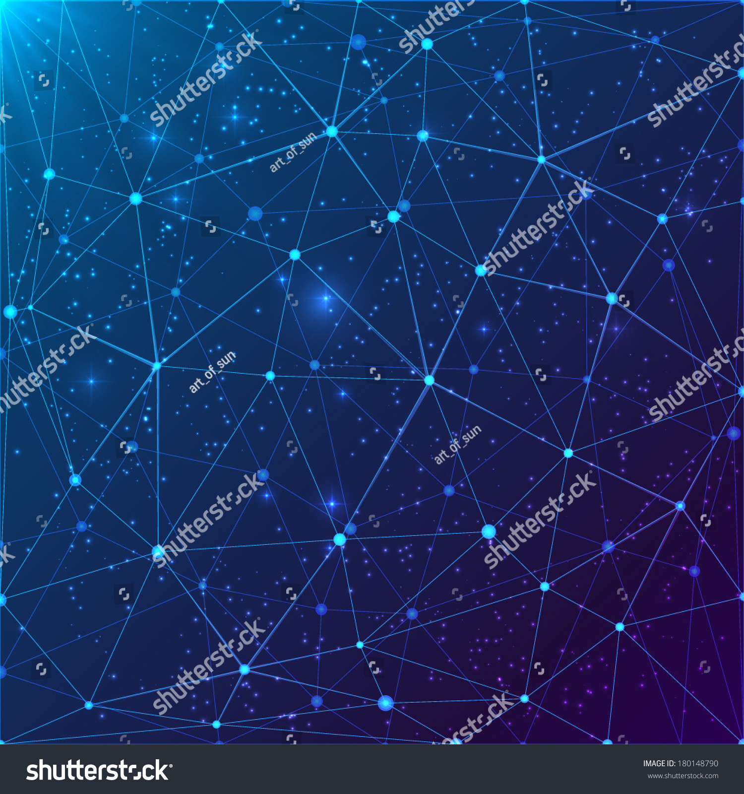 Abstract Triangle Grid On Cosmic Background Stock Vector Illustration ...
